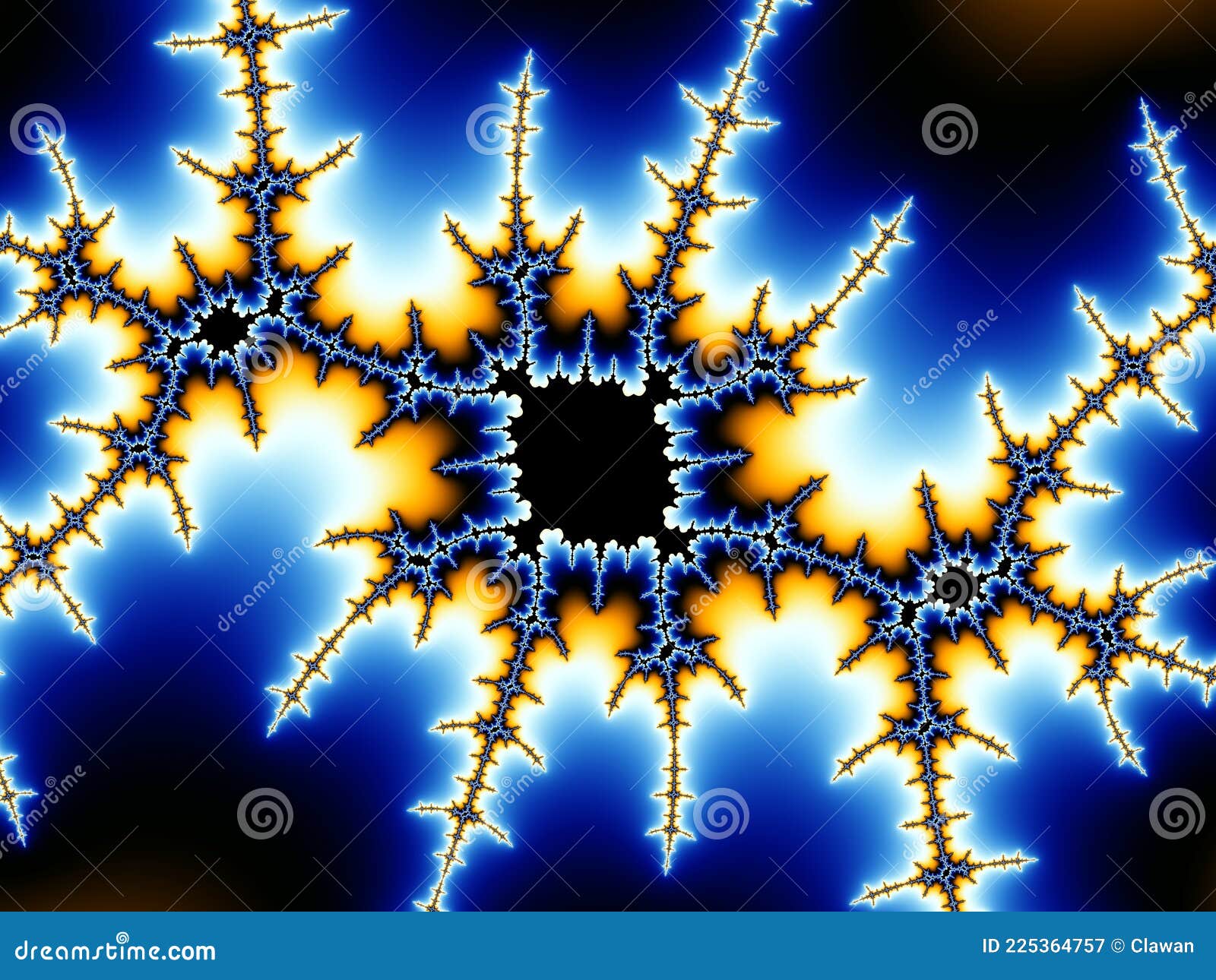 Mathematical Art - Fractal Structure Stock Illustration - Illustration ...