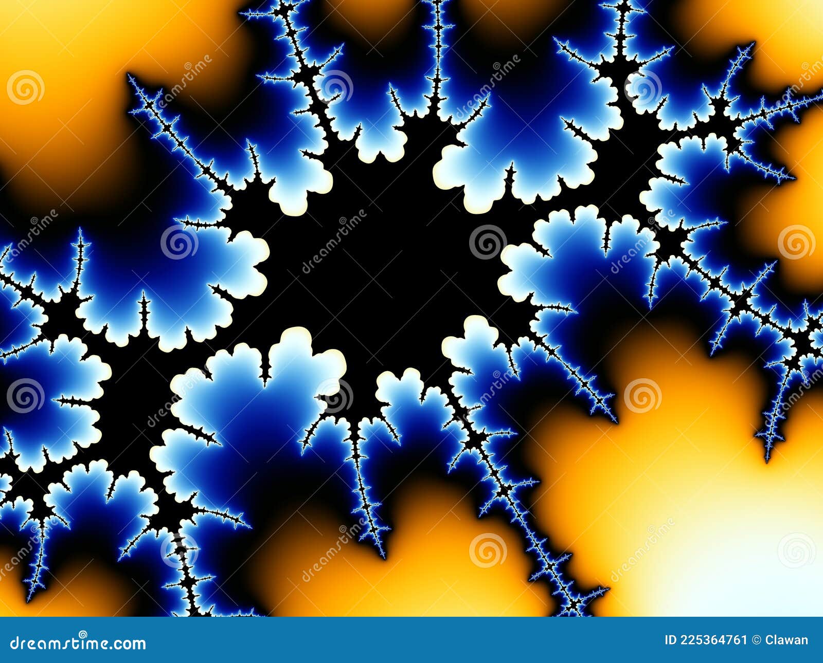 Mathematical Art - Fractal Structure Stock Illustration - Illustration ...