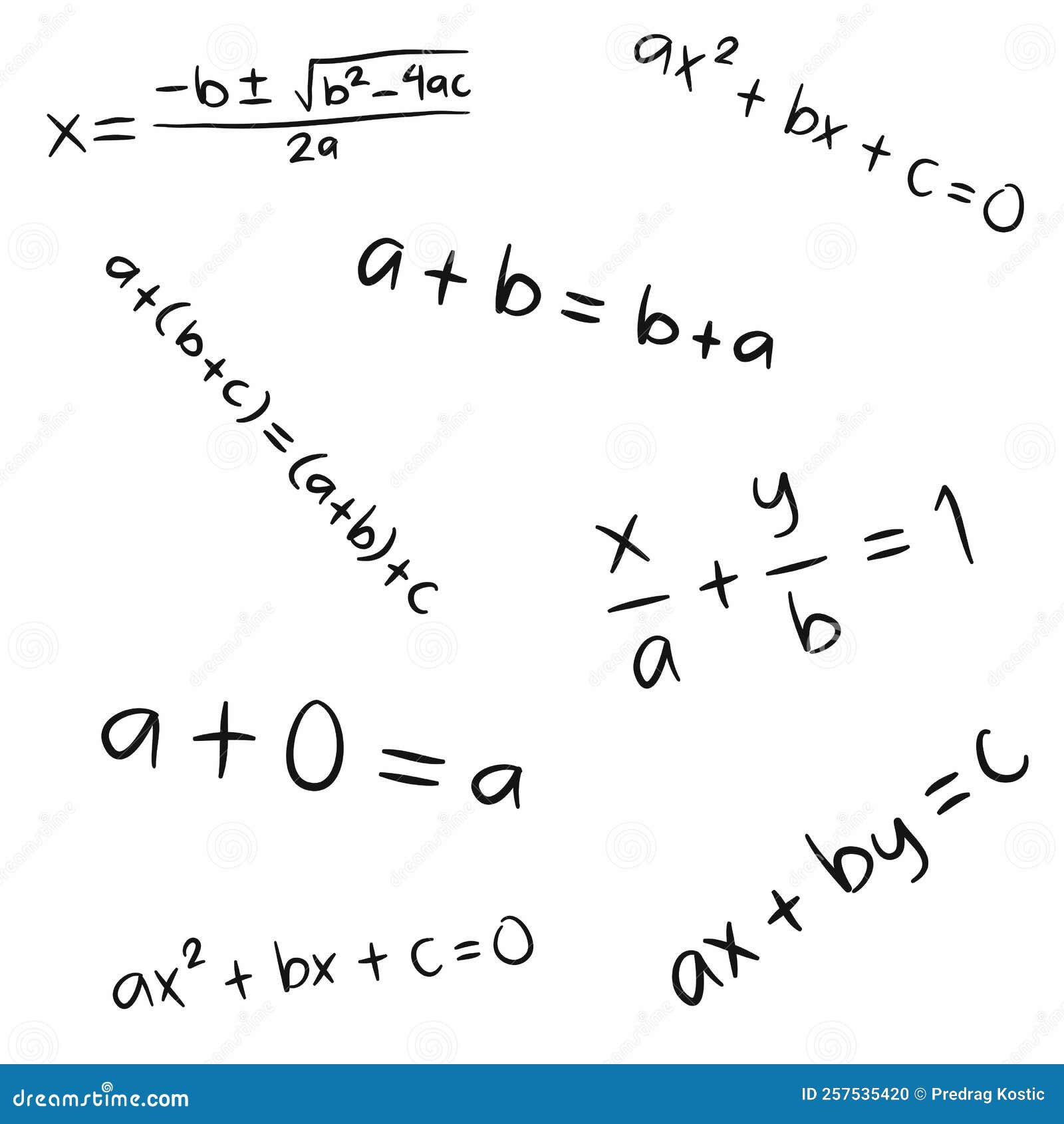 Background With Formulas, Number Equation Cartoon Vector ...