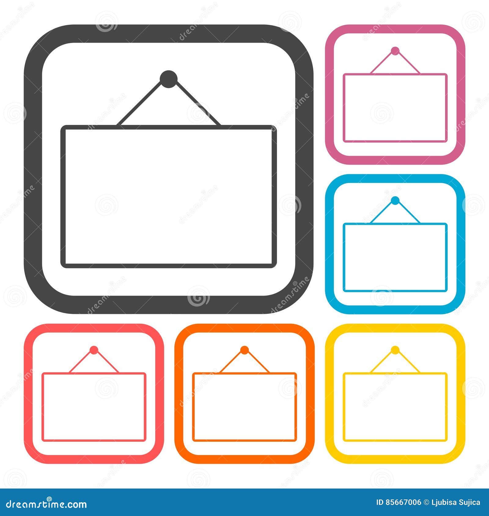 Mathematical Board Icons Set Stock Vector - Illustration of chalk ...