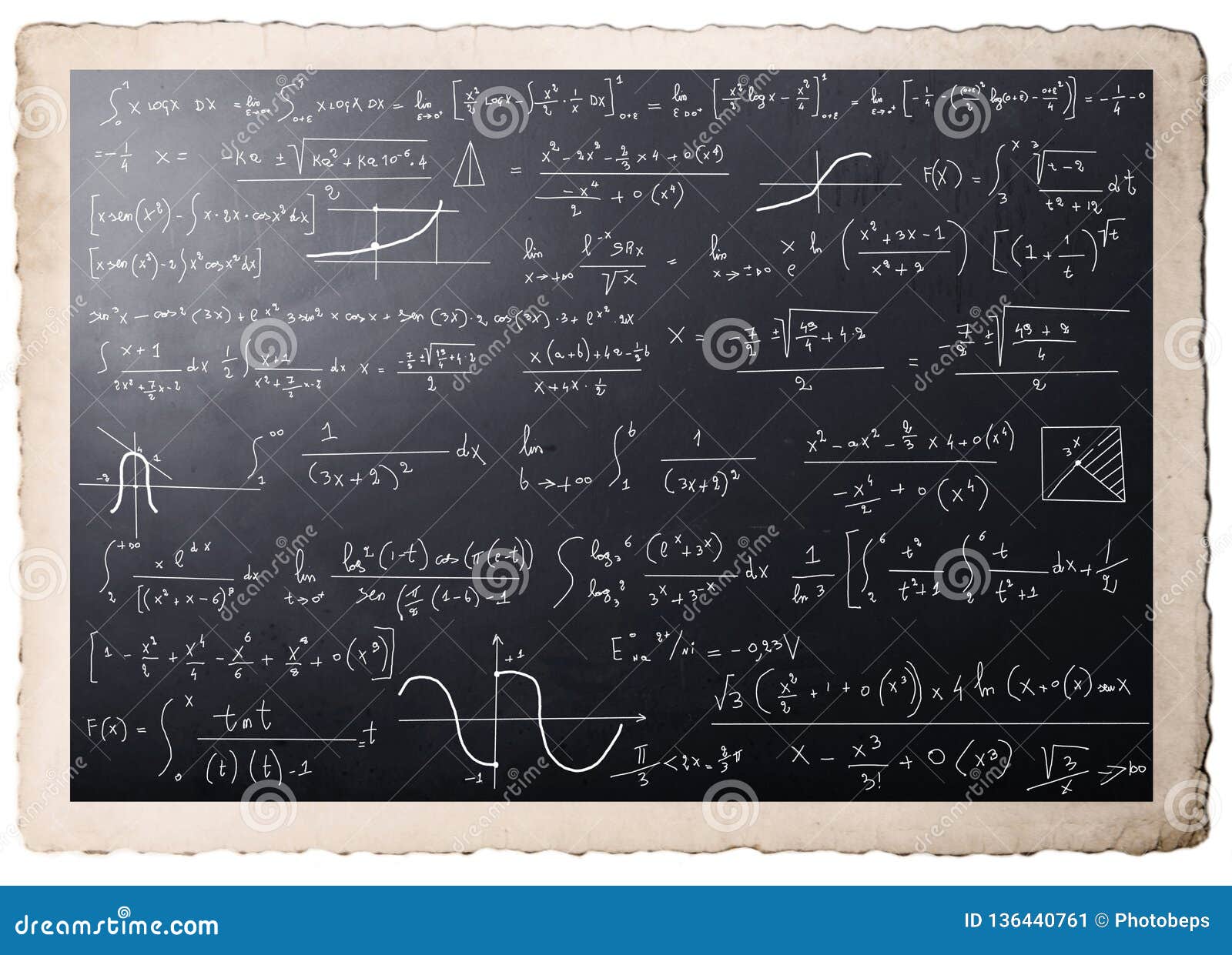 Mathematical Calculations on Blackboard Stock Image - Image of ...