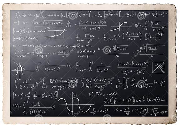 Mathematical Calculations on Blackboard Stock Image - Image of ...