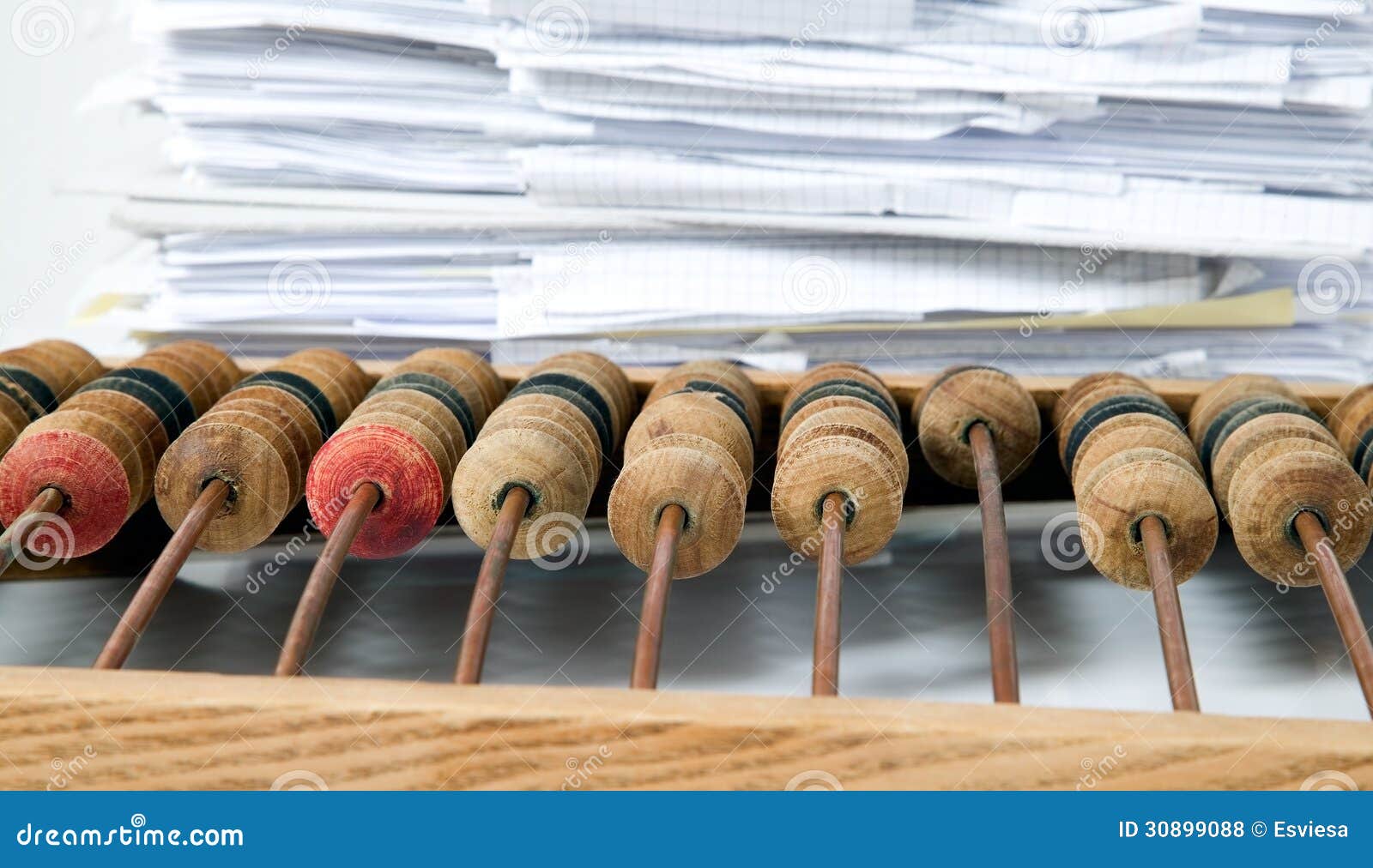 Mathematical Calculator Abacus with Papers Stock Photo - Image of ...