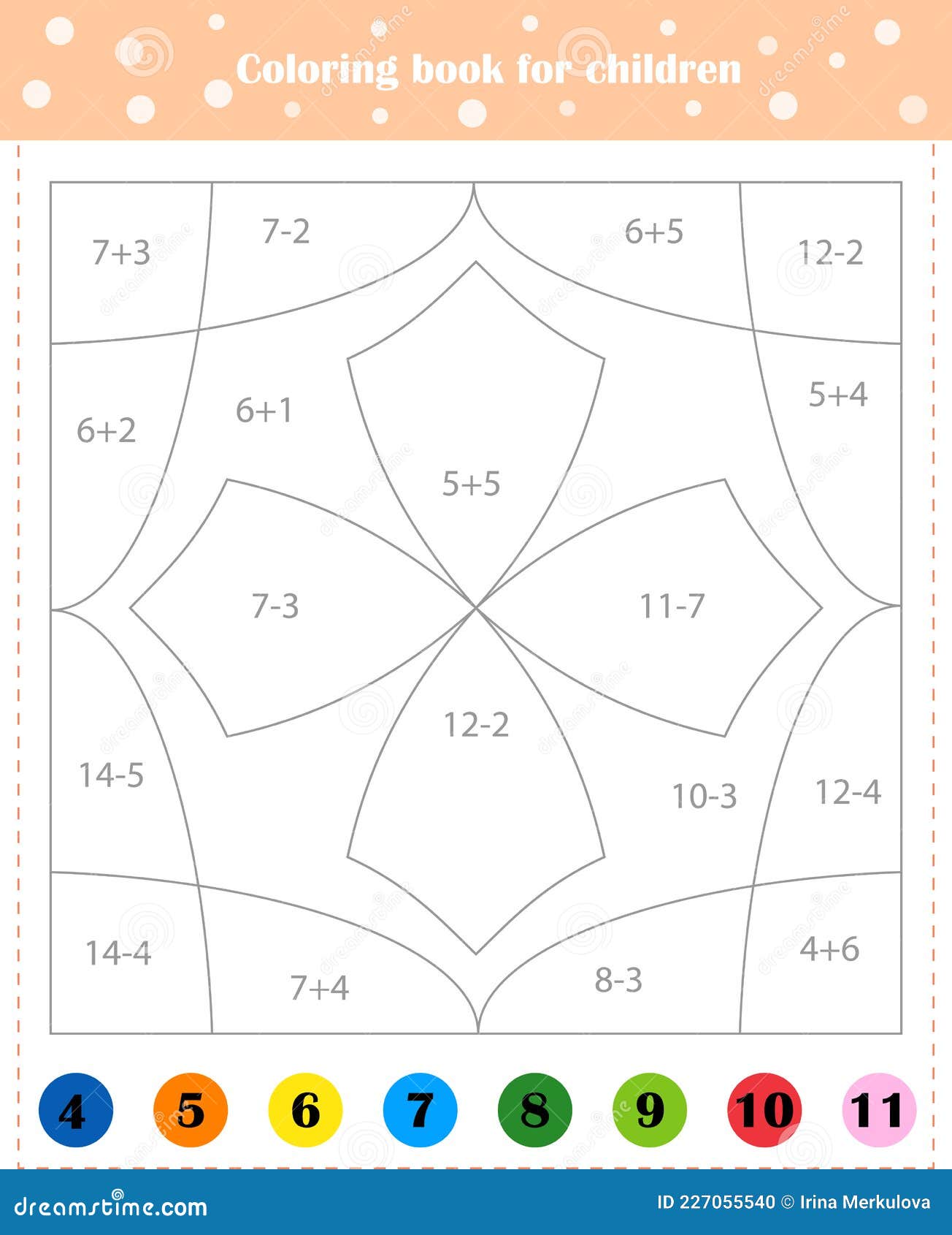 Mathematical Coloring Book For Children. Addition And Subtraction ...