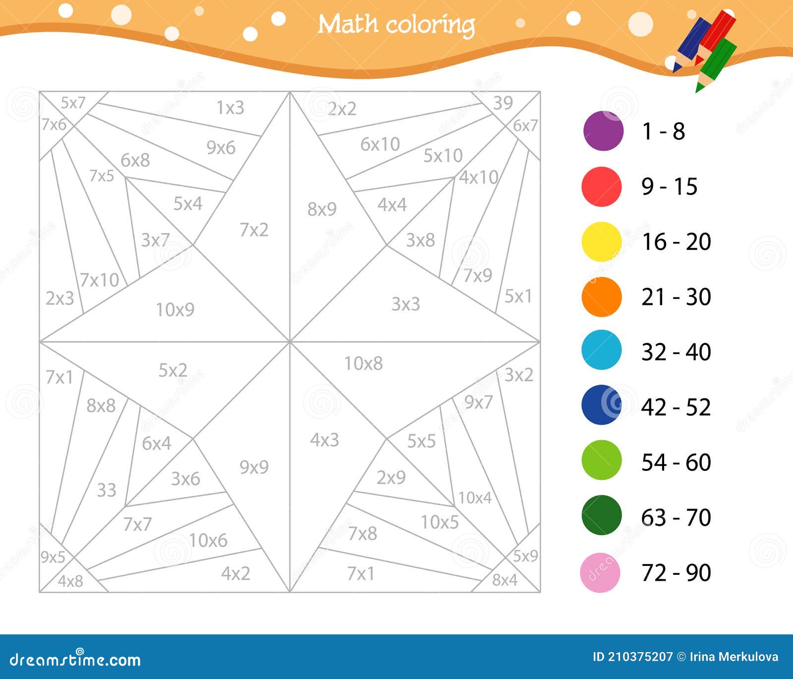 Mathematical Coloring Book For School Children. Fixing The Count Of ...