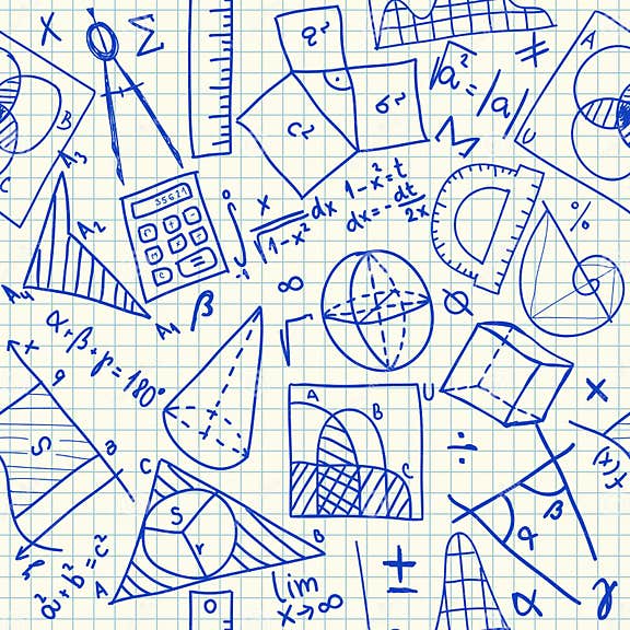 Mathematical Doodles Seamless Pattern Stock Vector - Illustration of ...