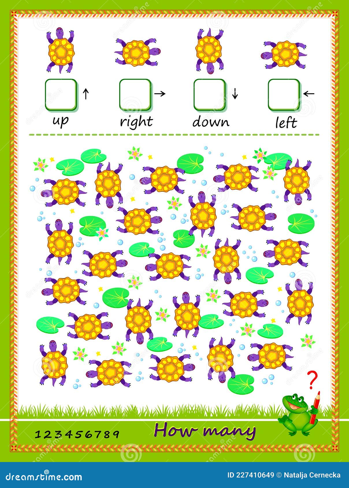 Mathematical Education For Children. Count Quantity Of Houses And Write ...