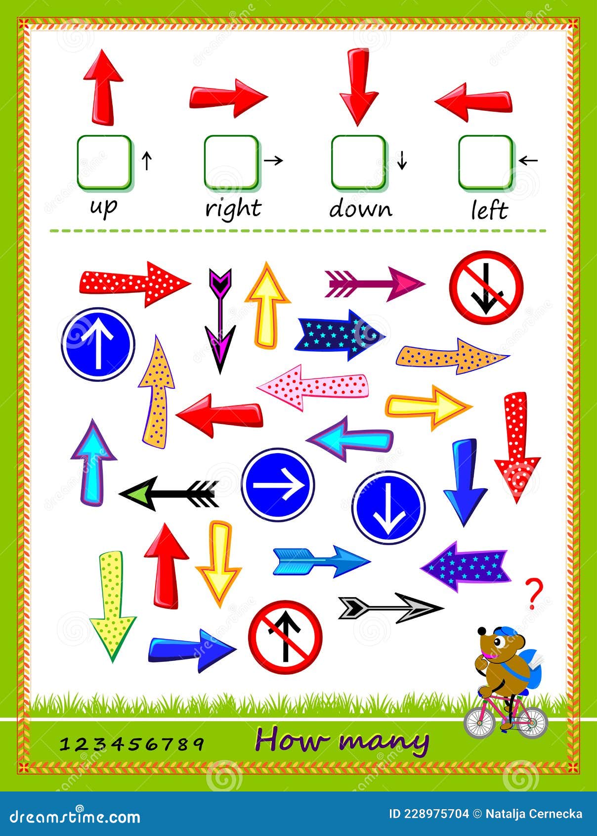 Mathematical Education For Children. Count Quantity Of Objects And ...
