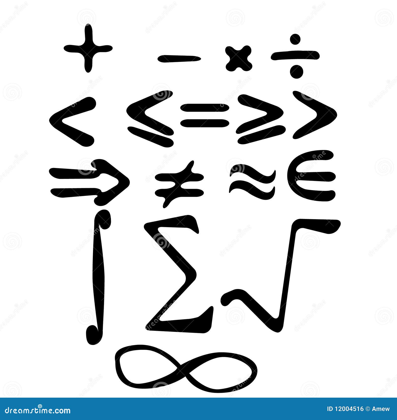 Mathematical elements stock vector. Illustration of funny - 12004516