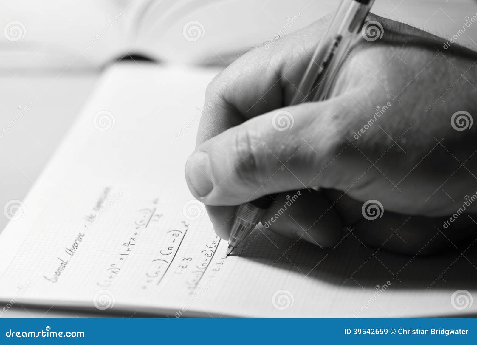 Mathematical Equation Man Writing a Stock Image - Image of calculate ...
