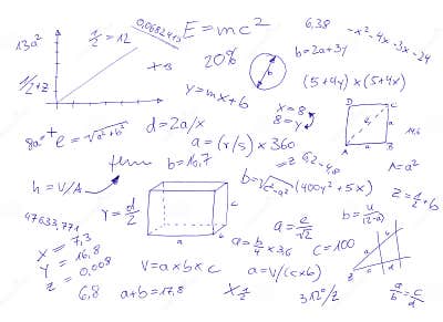 Mathematical Equations stock illustration. Illustration of handwritten ...