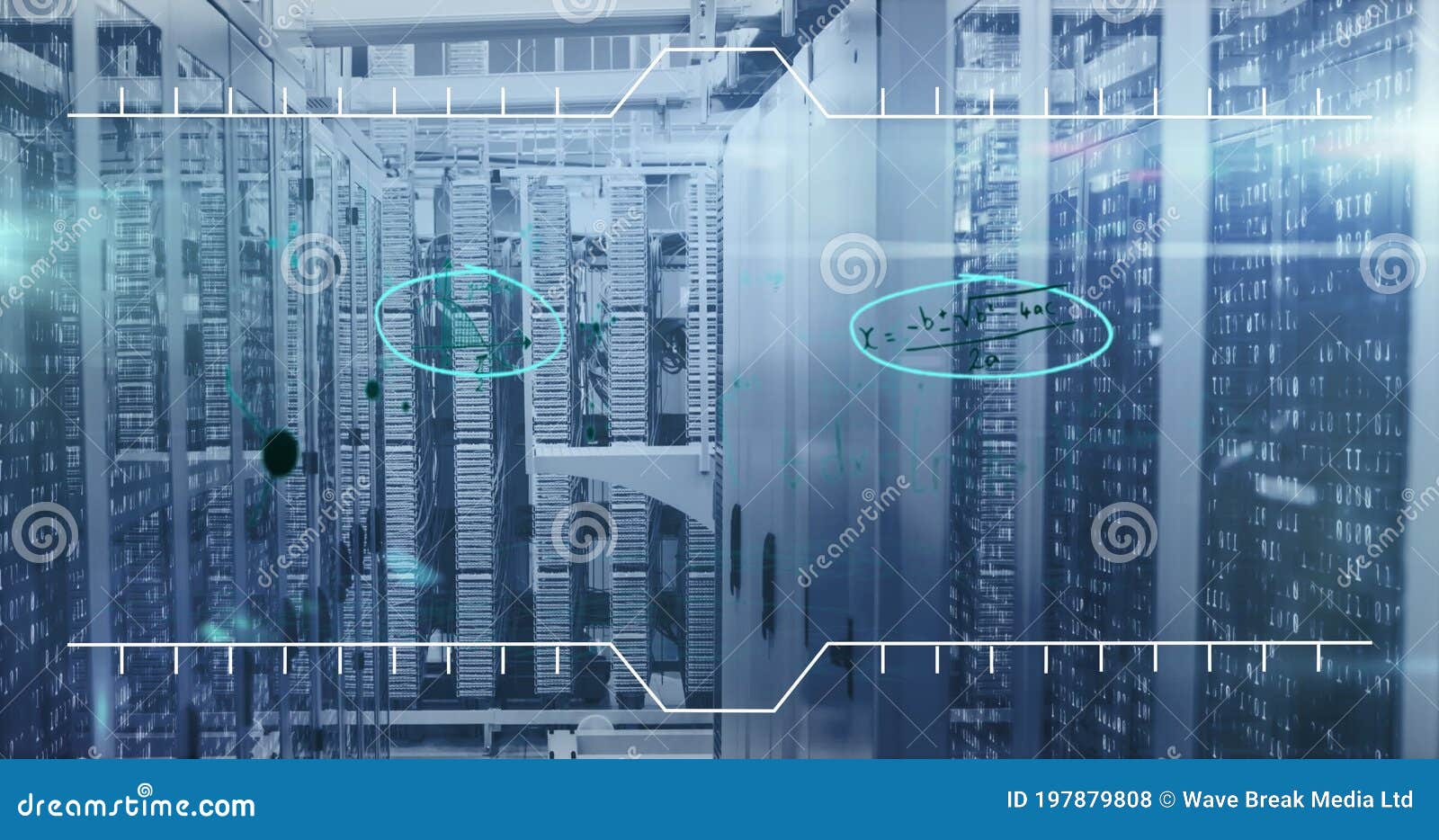 Mathematical Equations Against Empty Server Room Stock Footage - Video ...