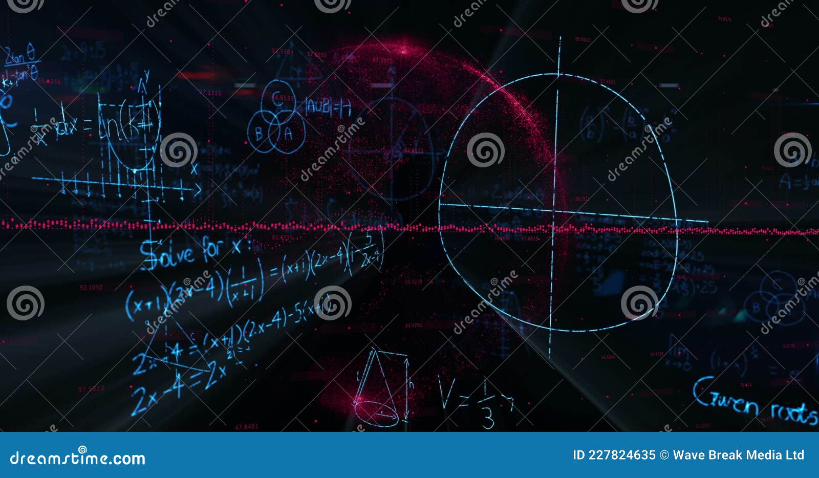 Mathematical Equations Against Spinning Globe Stock Illustration ...