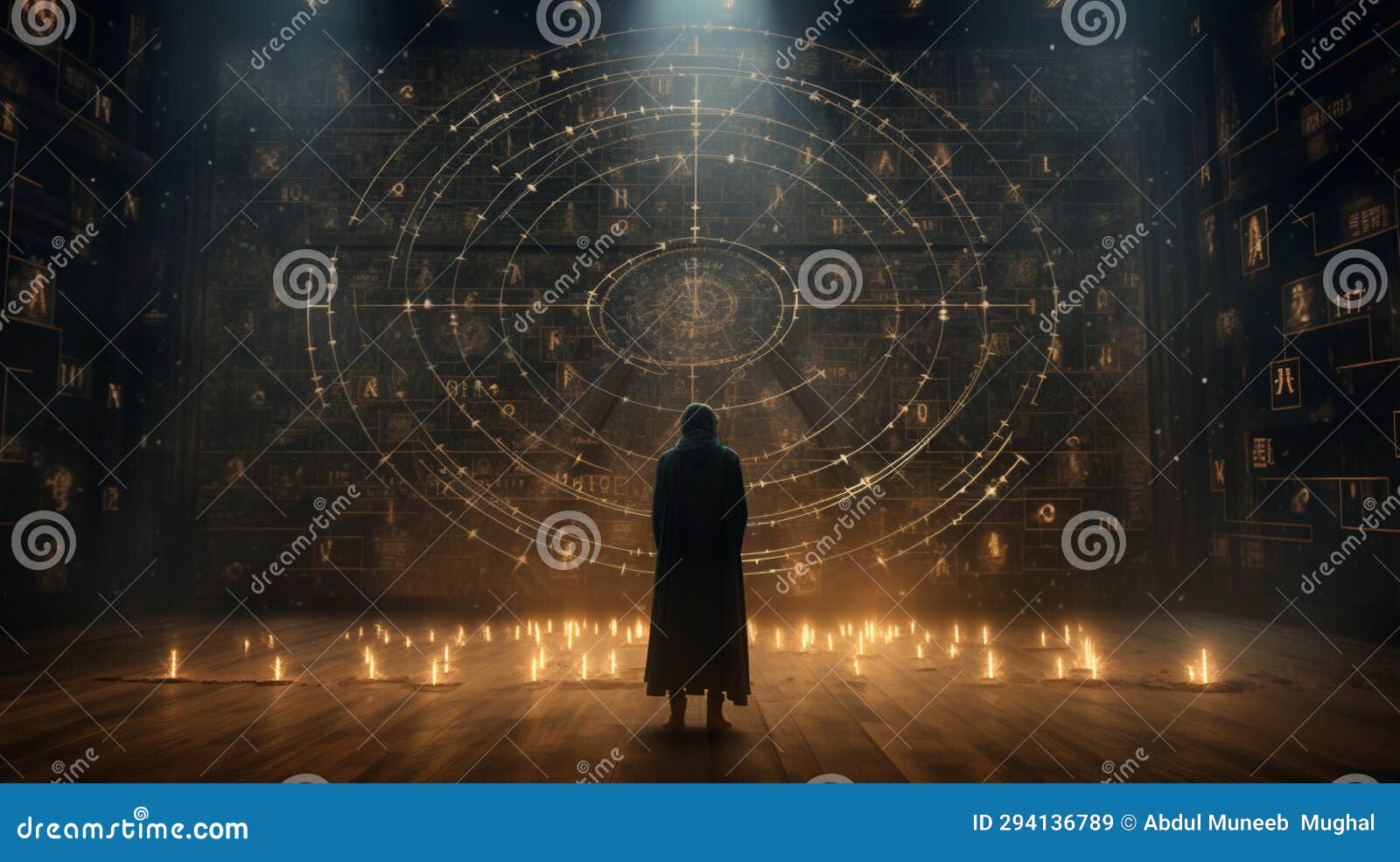 Mathematical Equations and Ancient Runes Melded Stock Image - Image of ...