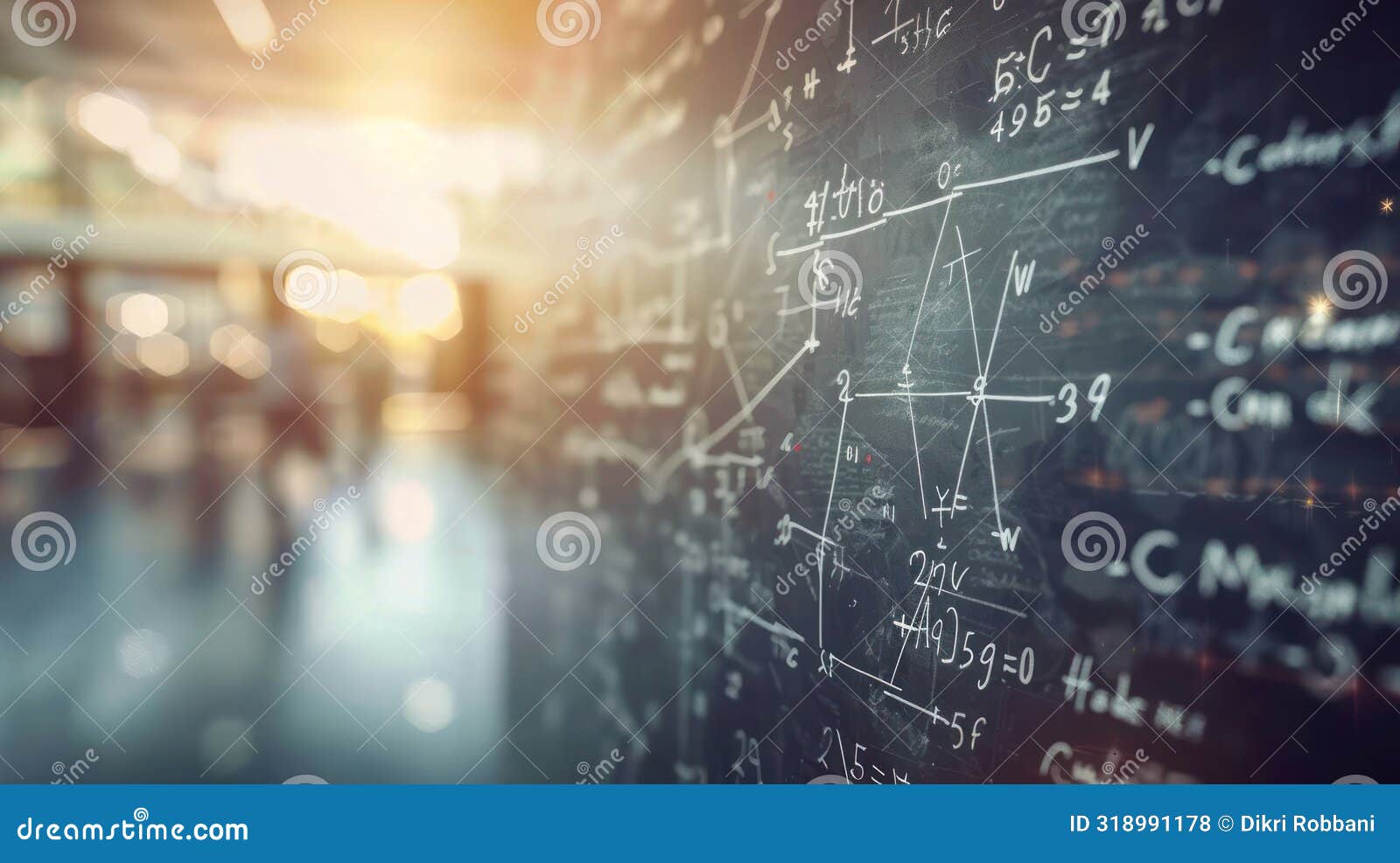 Mathematical Equations on Chalkboard Stock Illustration - Illustration ...