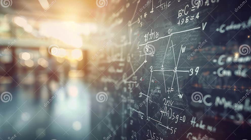 Mathematical Equations on Chalkboard Stock Illustration - Illustration ...