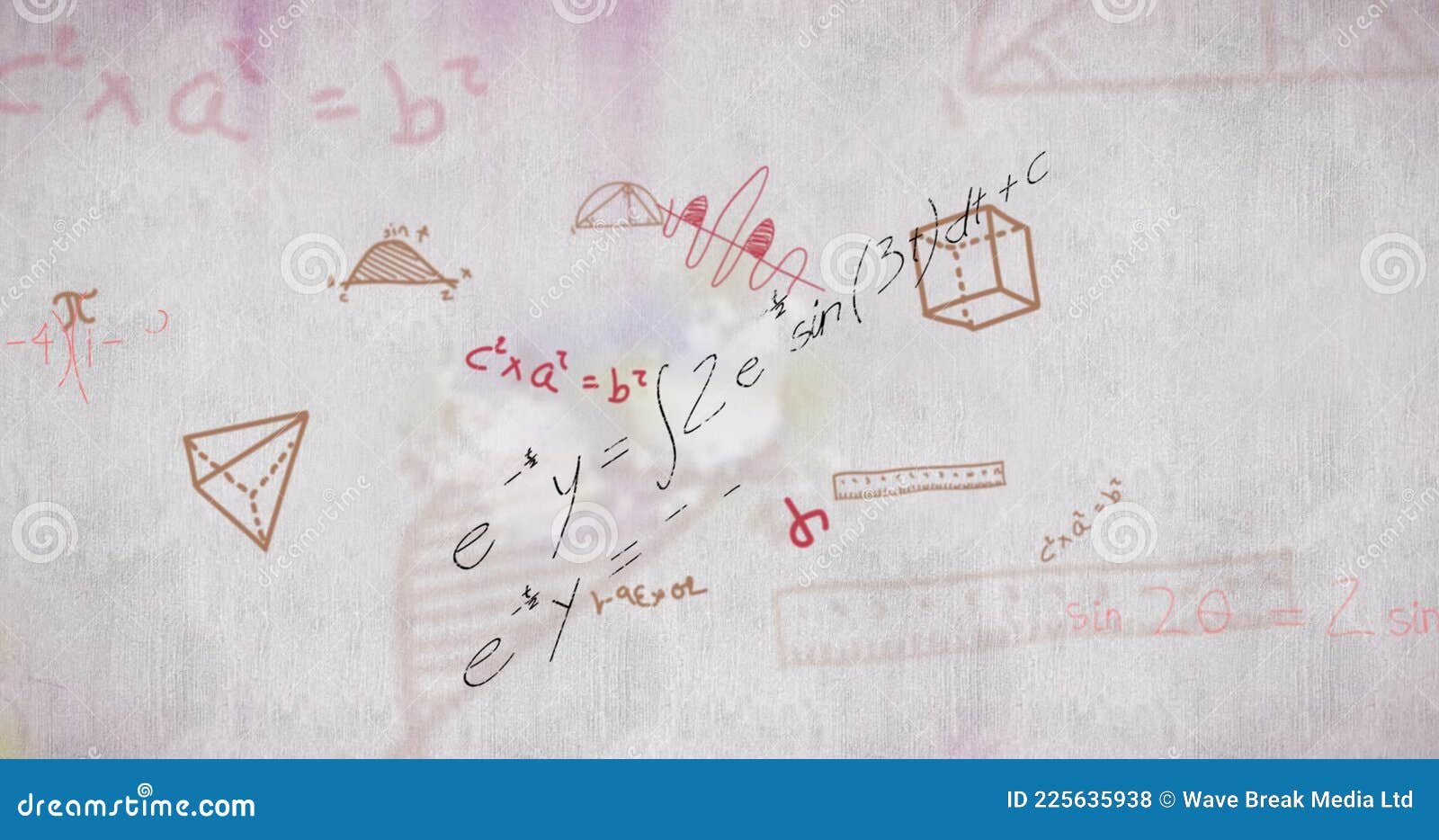 Mathematical Equations and Diagrams Against White Background Stock ...