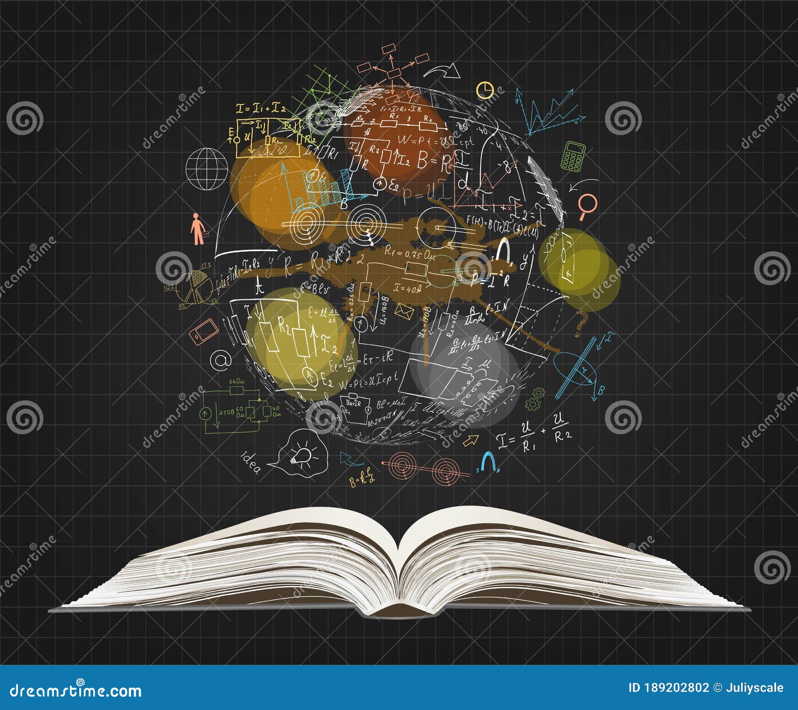 Mathematical Equations And Formulas In Circle Frame Vector Illustration ...