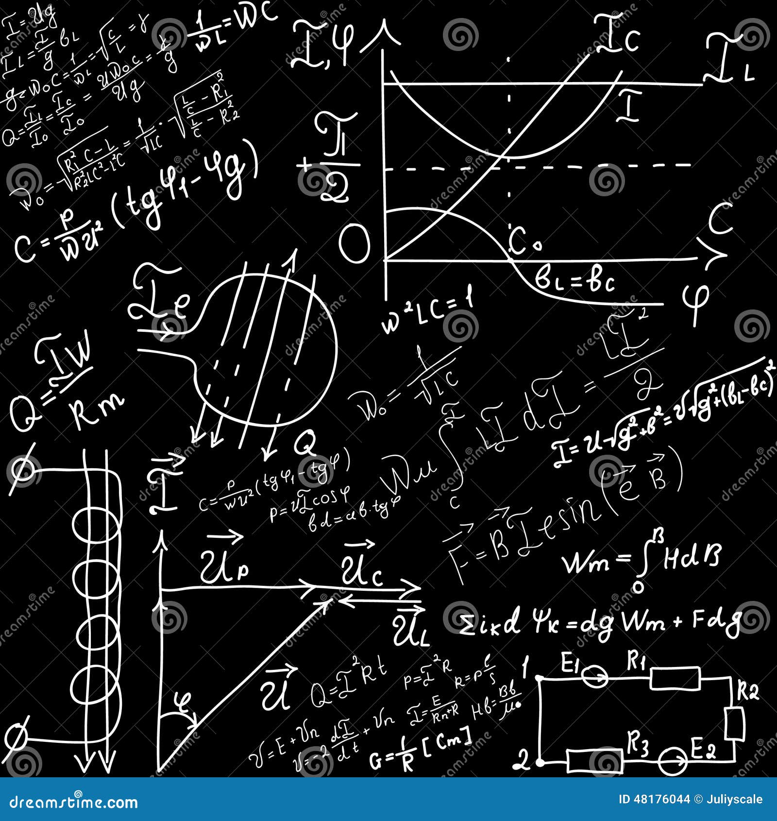 Mathematical Equations and Formulas Stock Vector - Illustration of ...