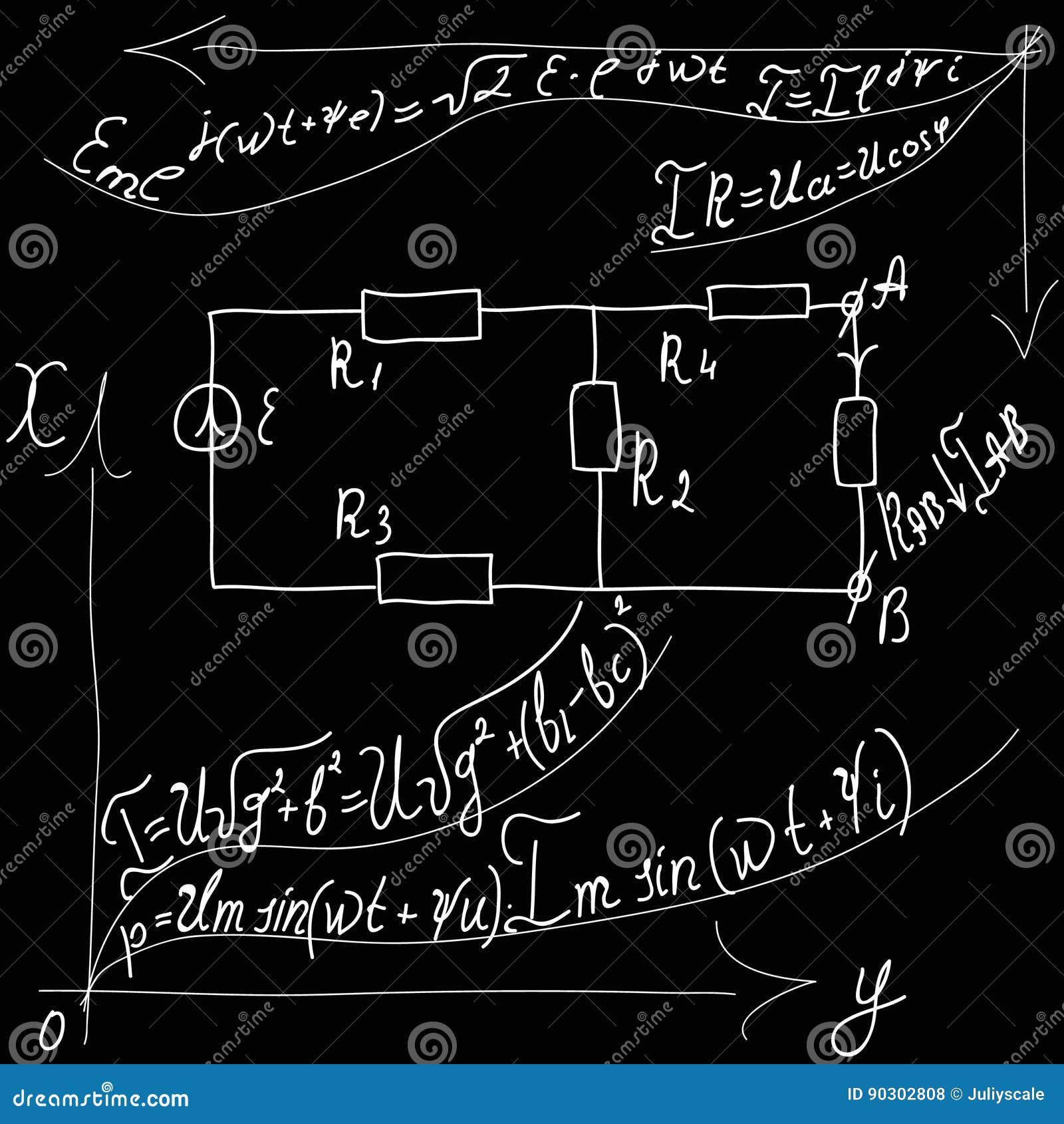 Mathematical Equations and Formulas Stock Vector - Illustration of ...