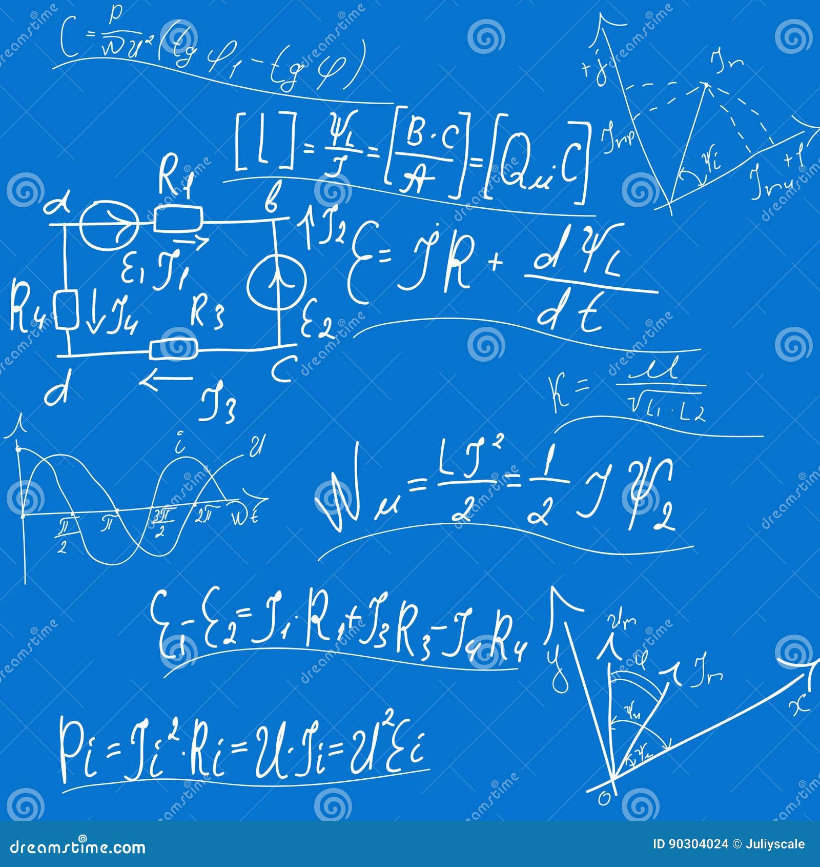Mathematical Equations and Formulas Stock Vector - Illustration of ...