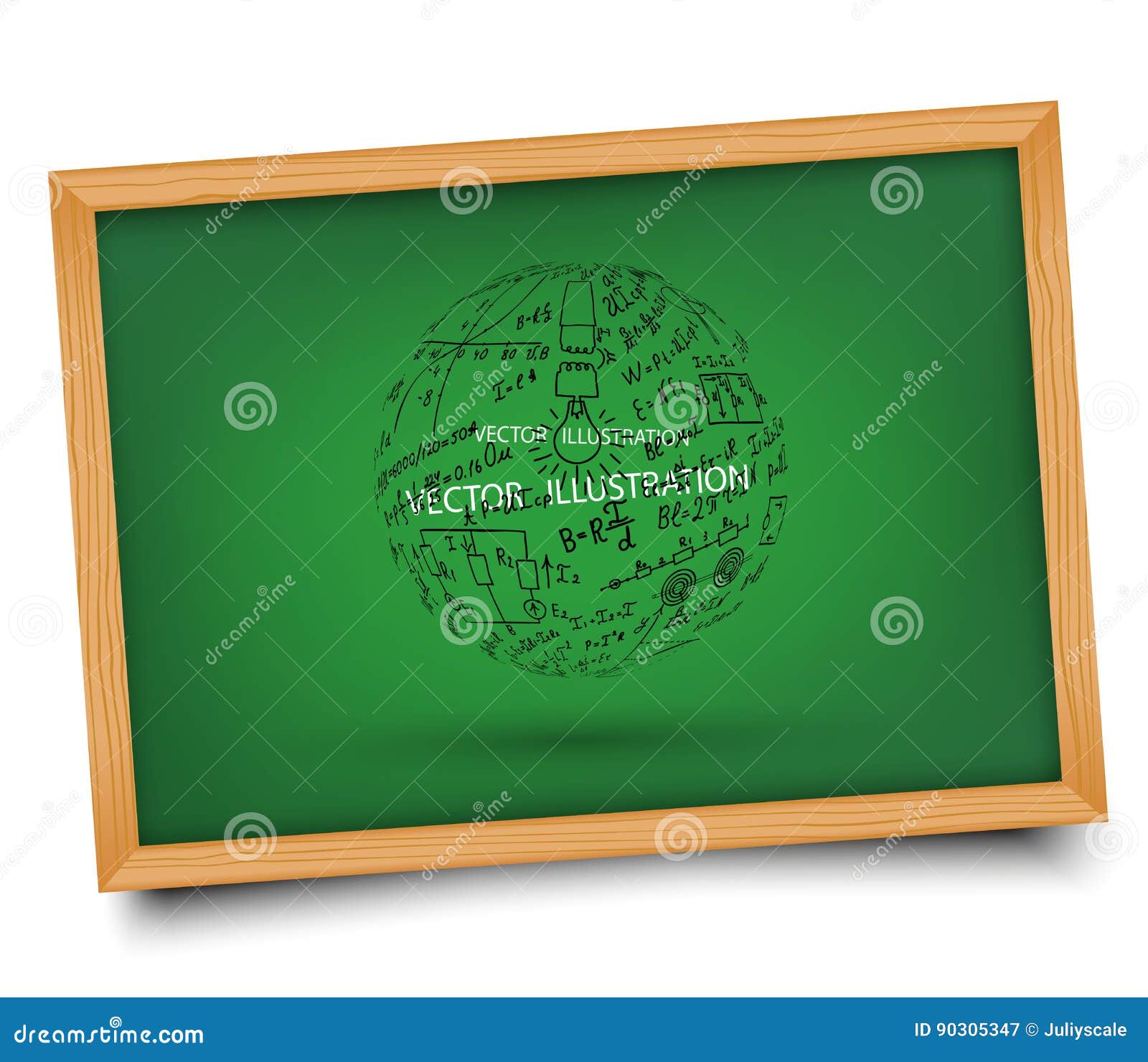 Mathematical Equations And Formulas On School Blackboard. Cartoon ...