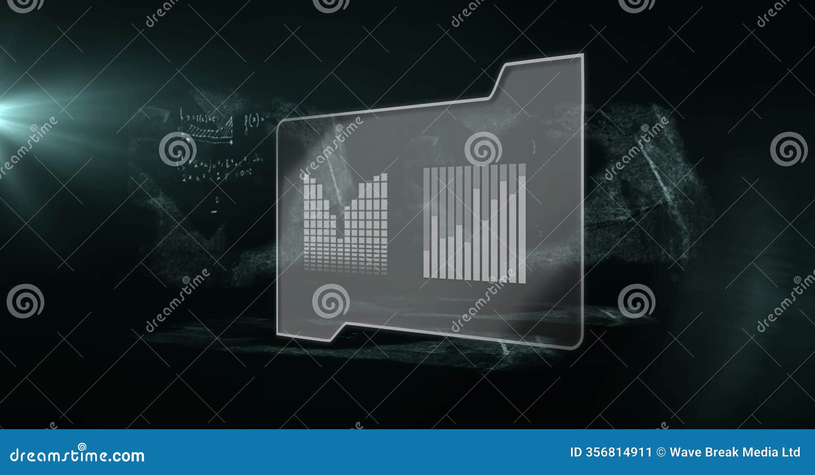 Mathematical Equations and Graphs Image Over Digital Folder Icon Stock ...