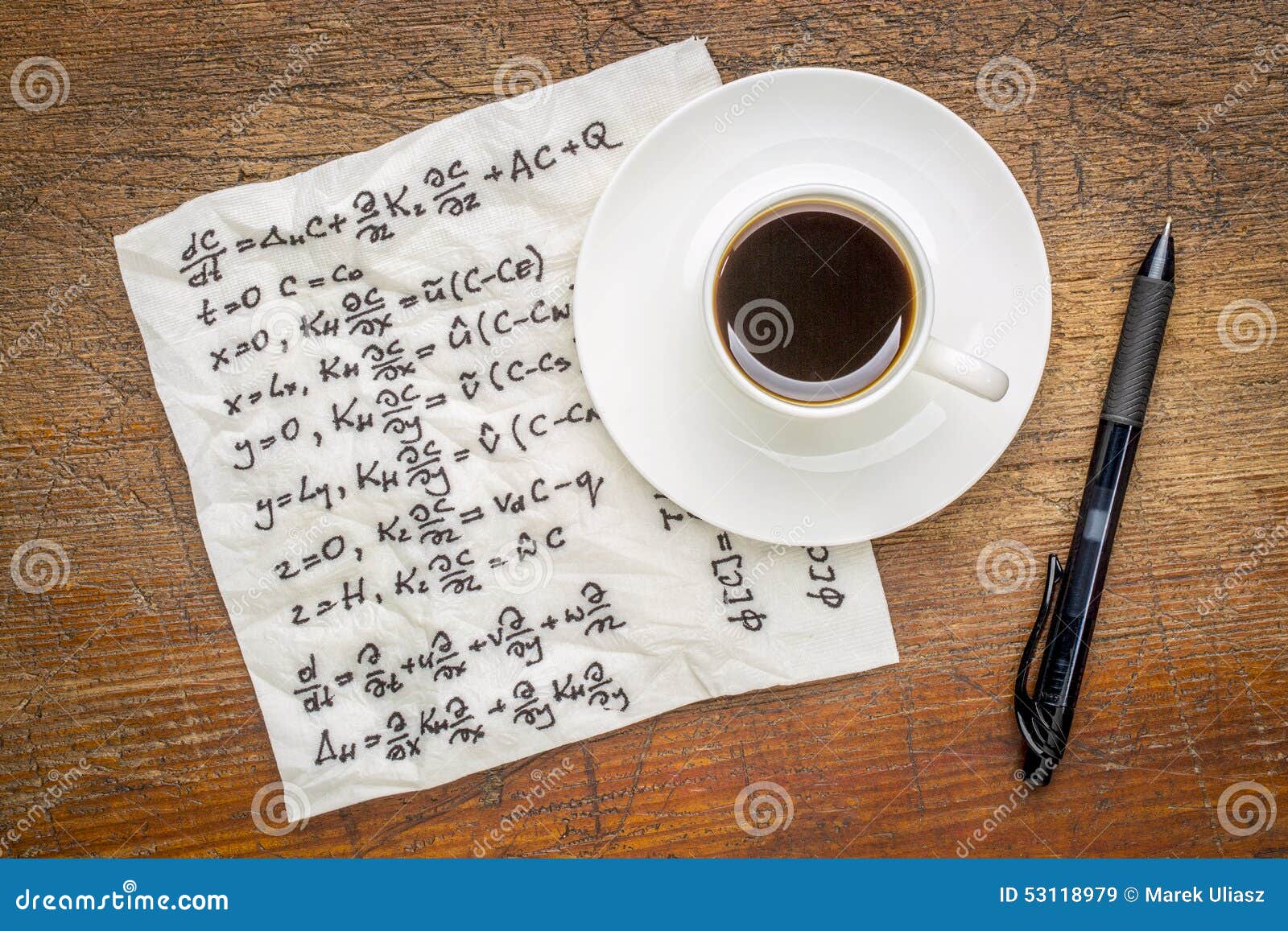 Mathematical Equations on Napkin Stock Image - Image of mathematics ...