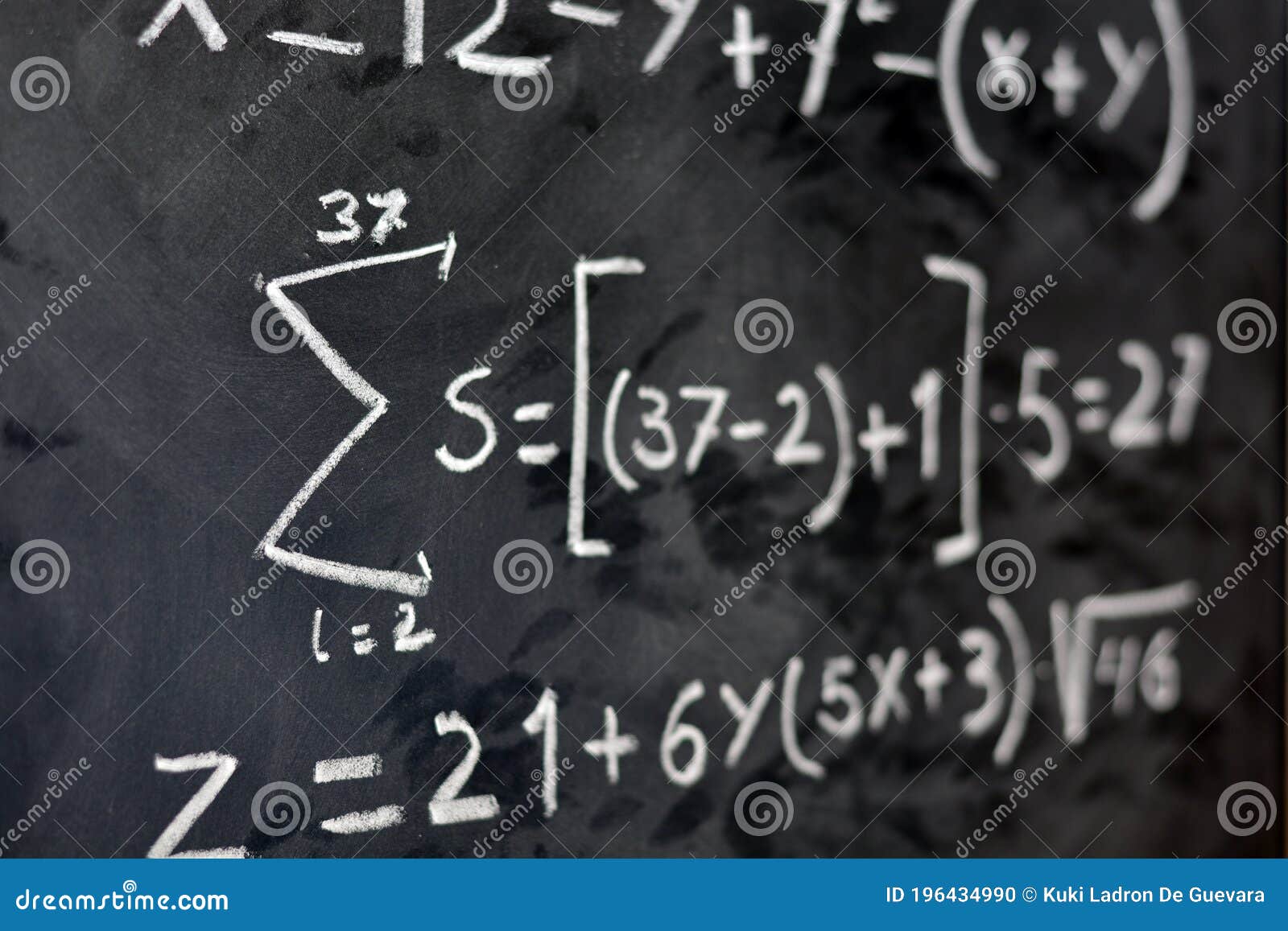 Mathematical Equations Written on a Blackboard Stock Photo - Image of ...