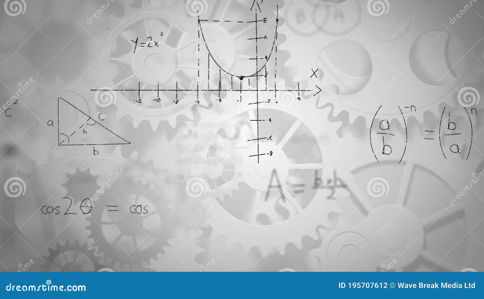 Mathematical Equations Over Animate Gears. Stock Footage - Video of ...