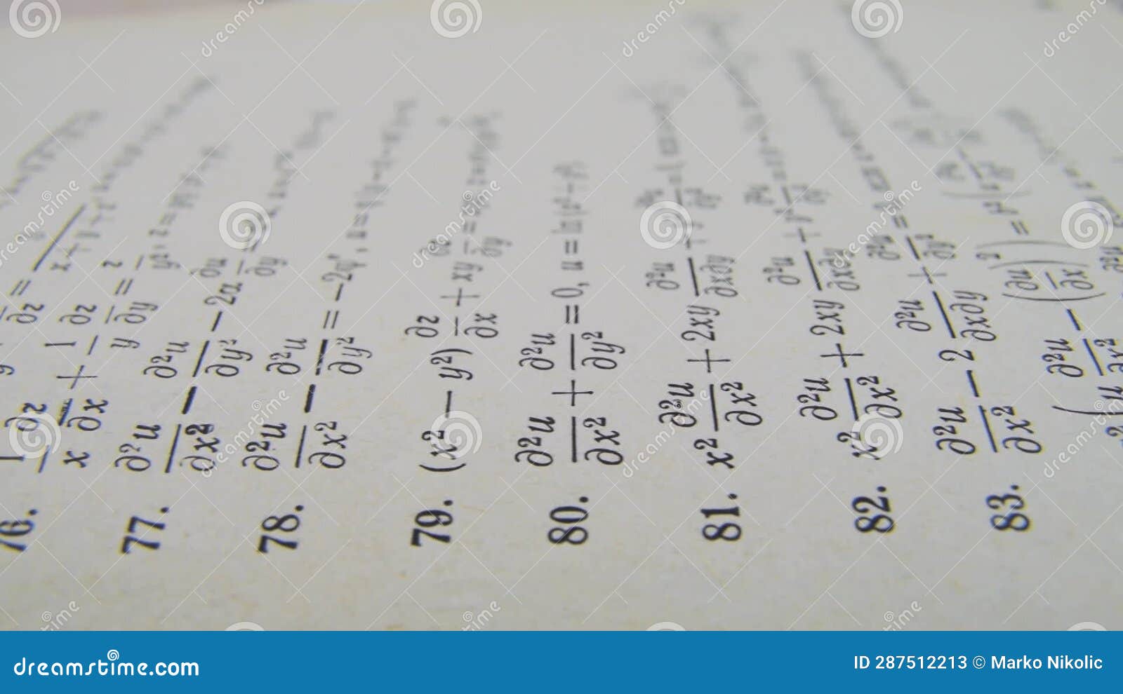 Mathematical Equations Tasks Formulas Printed on Old Paper Camera Slide ...