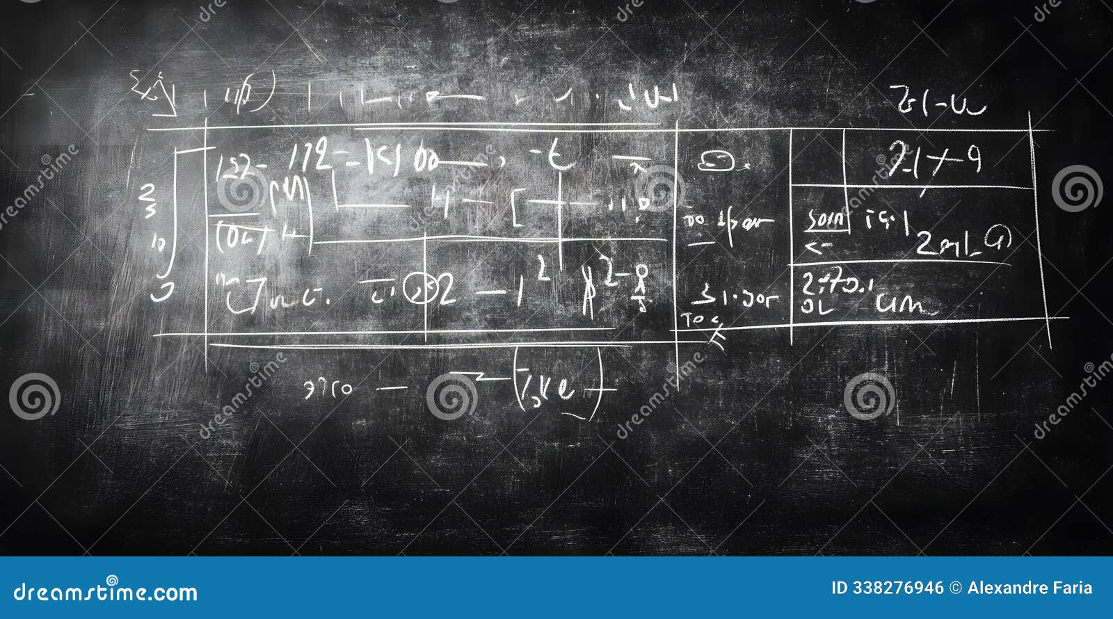 Mathematical Equations on Worn Blackboard Stock Illustration ...