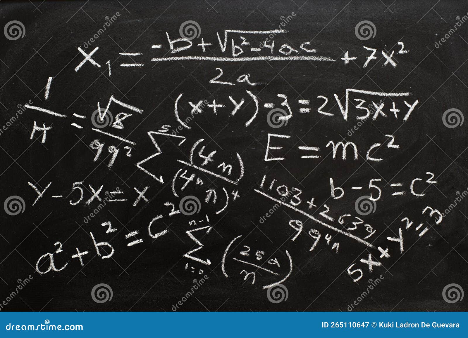 Mathematical Equations Written on a Blackboard Stock Image - Image of ...