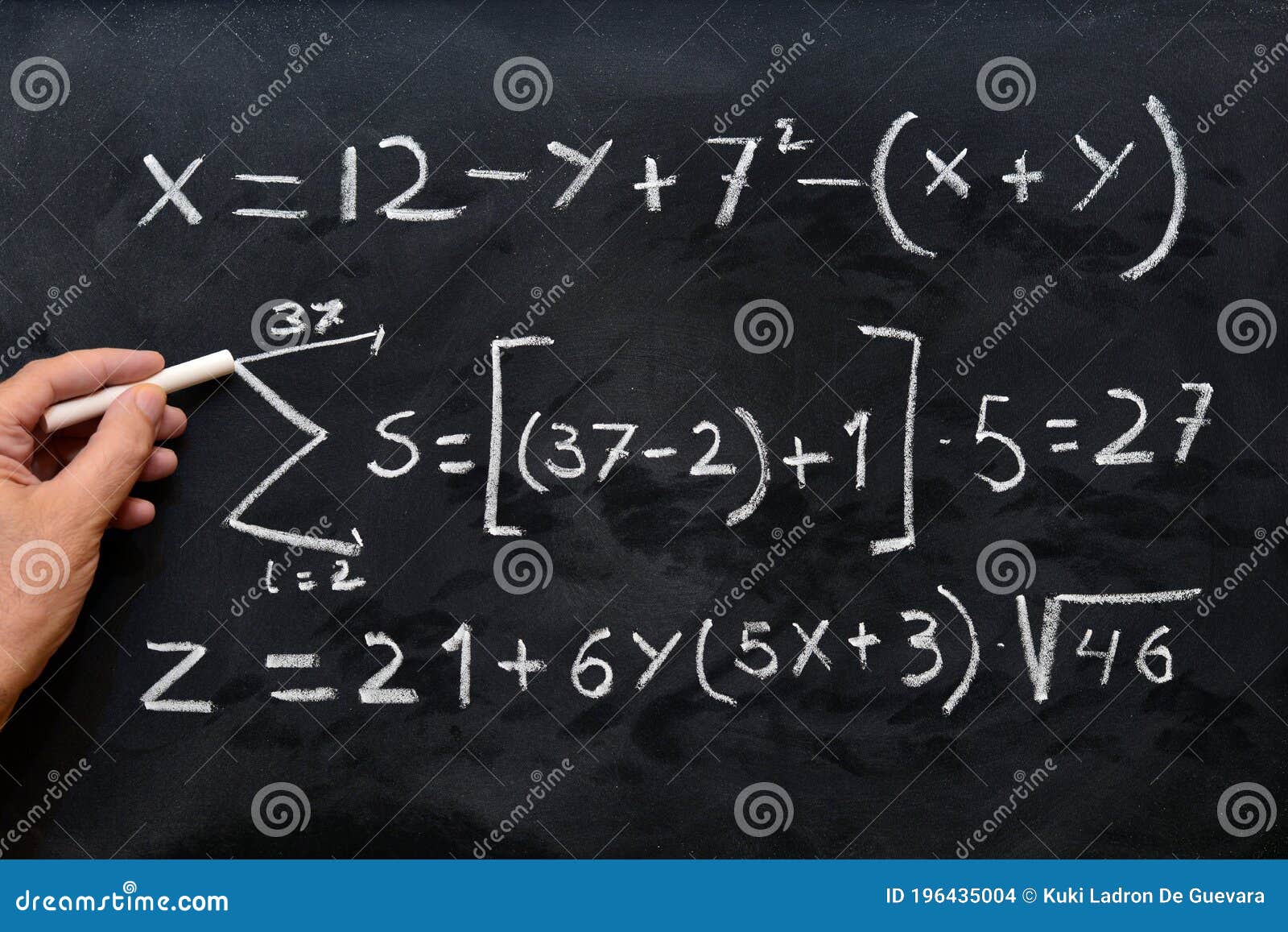 Mathematical Equations Written on a Blackboard Stock Photo - Image of ...