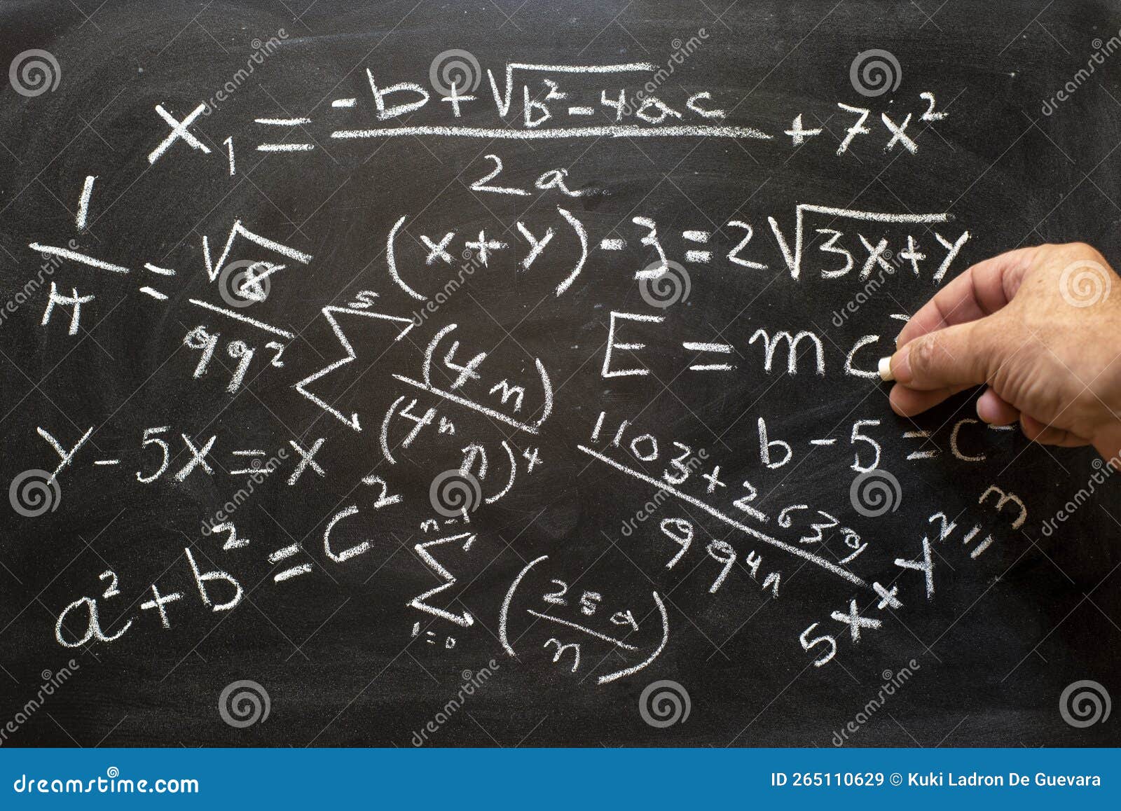 Mathematical Equations Written on a Blackboard Stock Image - Image of ...