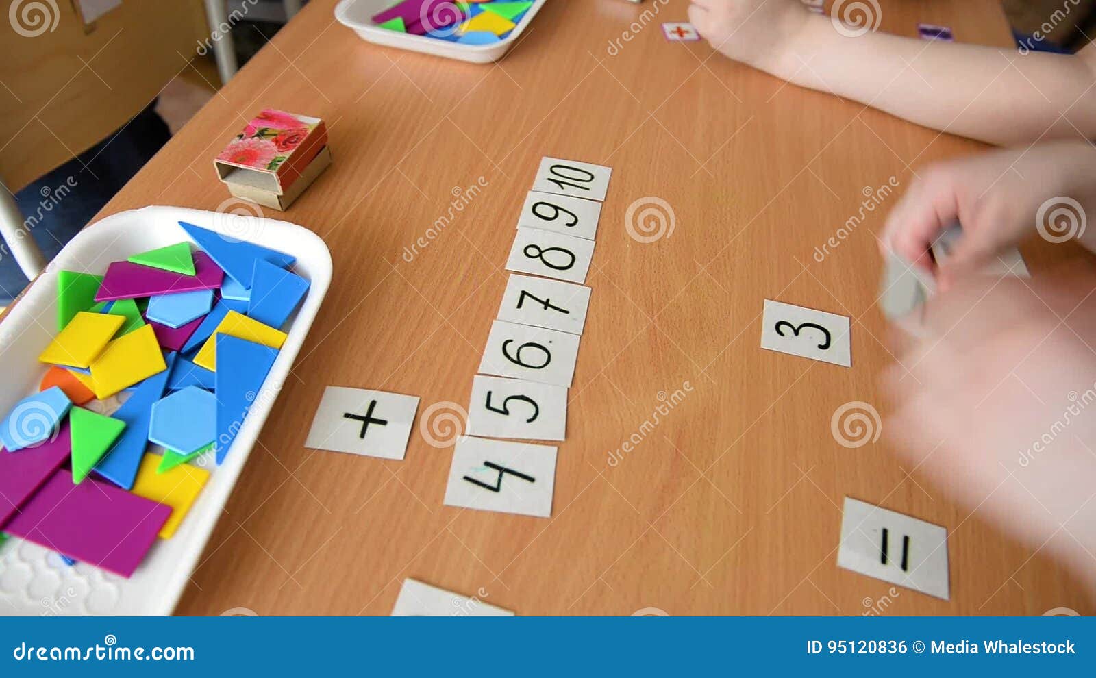 A Mathematical Example. Child Holds a Paper Figure. Mathematical ...