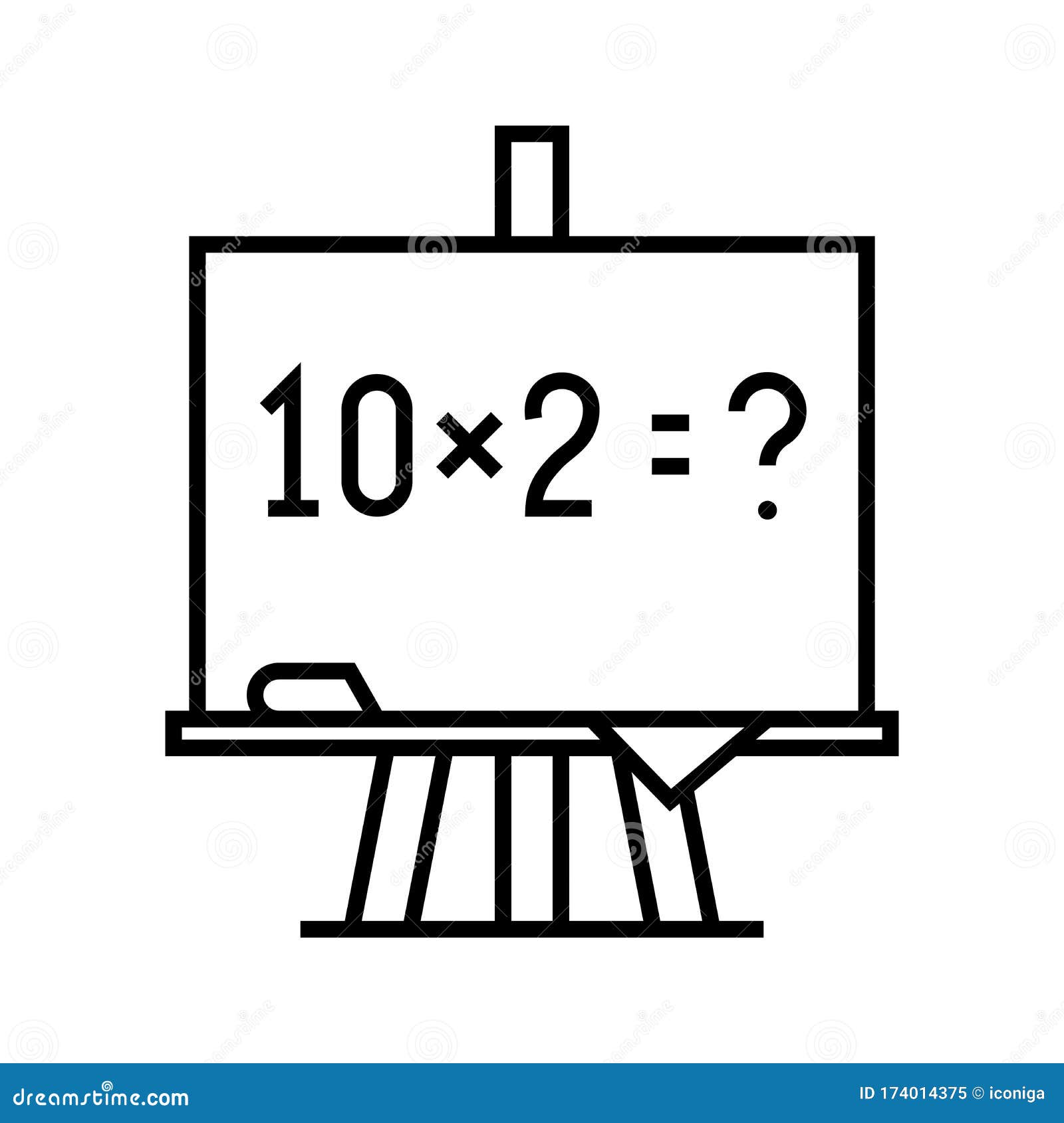Mathematical Example Line Icon, Concept Sign, Outline Vector ...