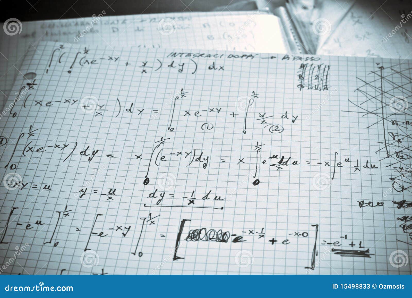 Mathematical Exercise Written on a White Paper Stock Image - Image of ...