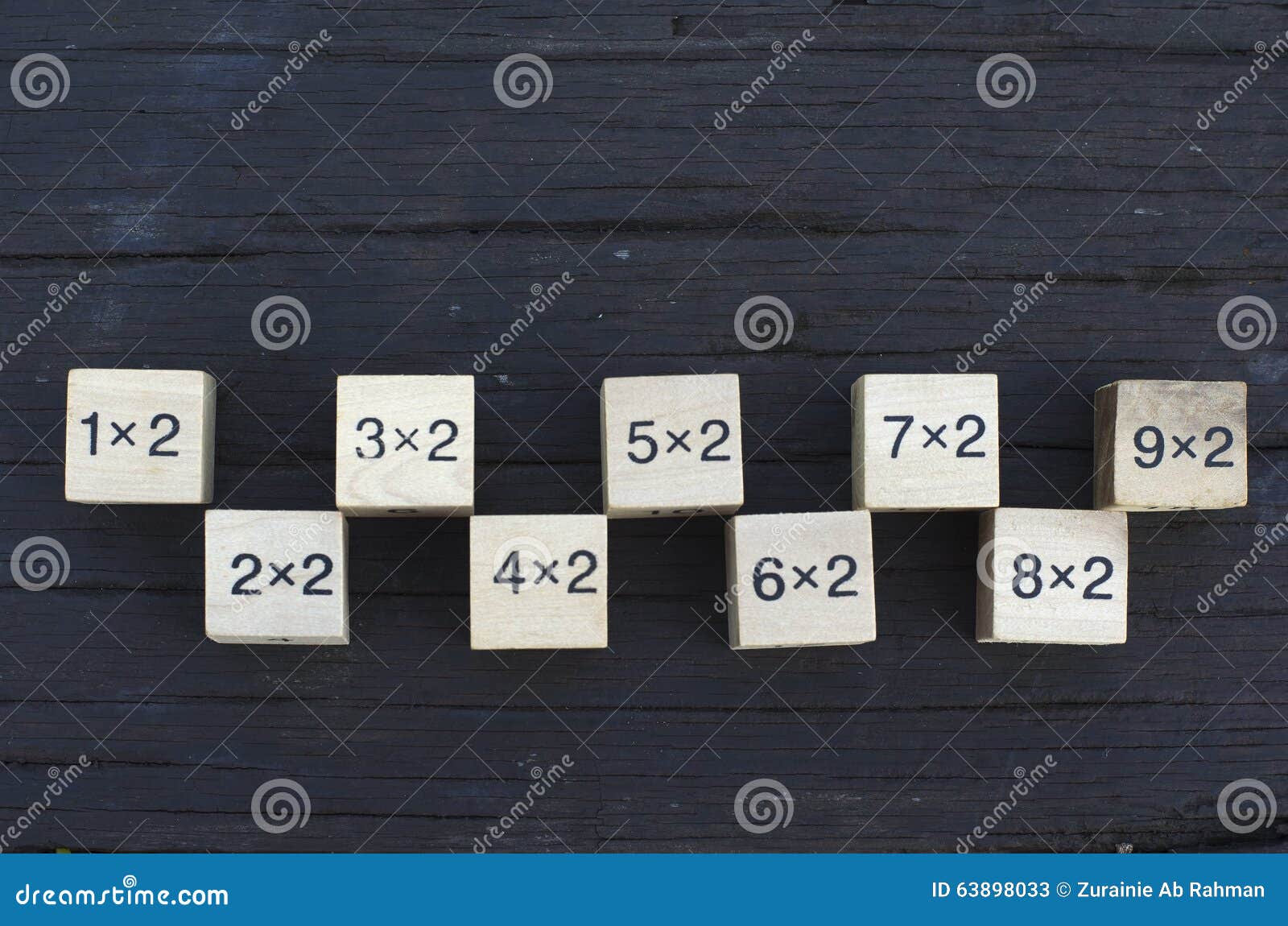 Mathematical Formula 1x2 Cube in Wooden Background Stock Image - Image ...