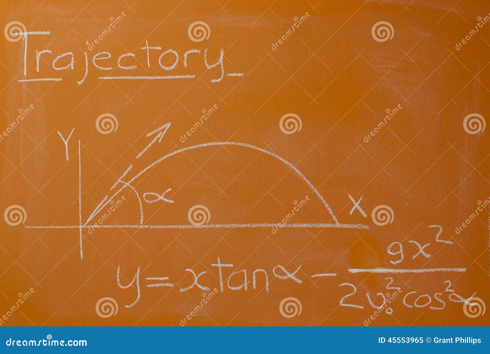 Mathematical Formula Trajectory Stock Image - Image of science, chalk ...