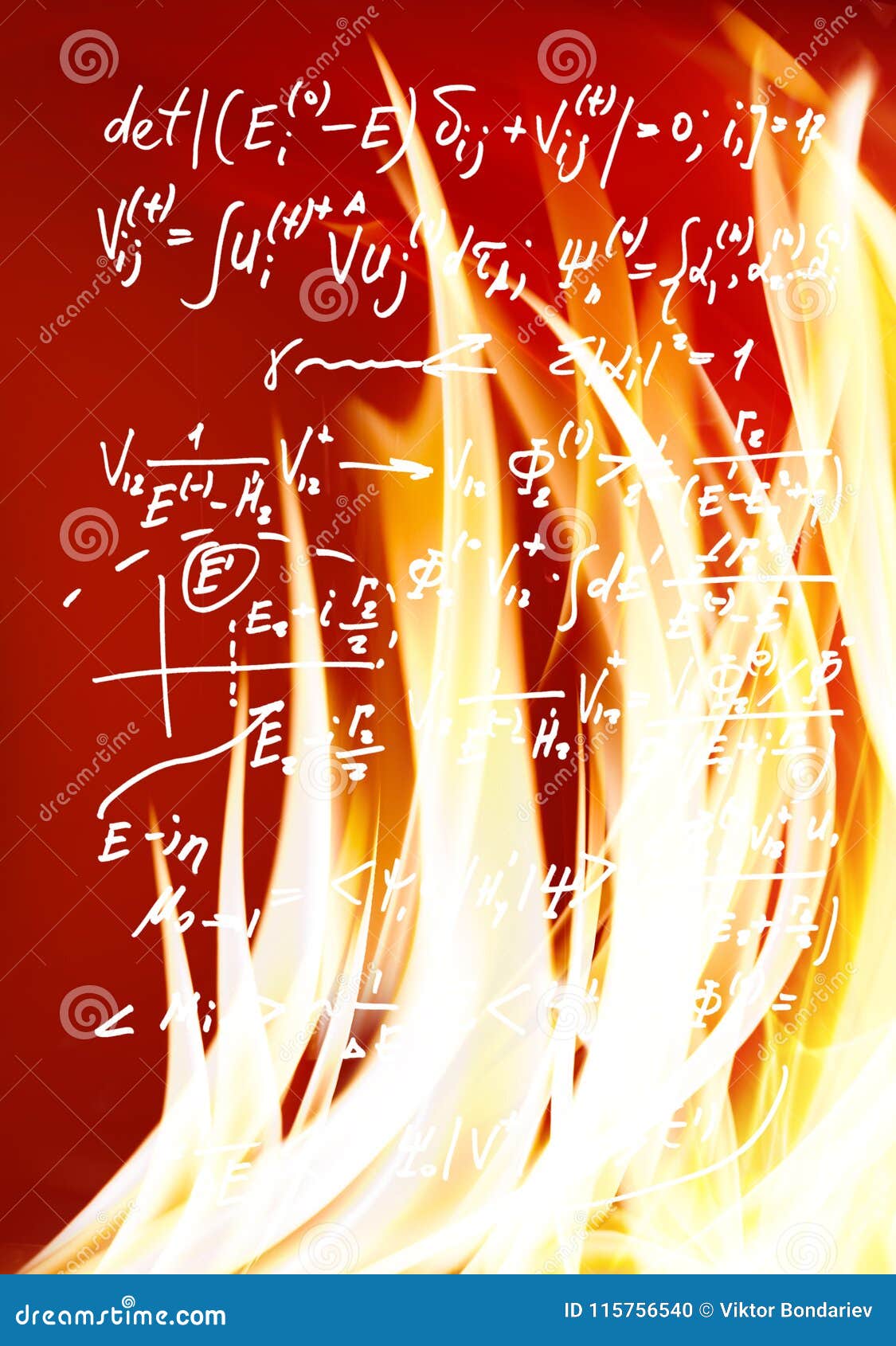 Mathematical Formulas Against Fire Background Stock Photo - Image of ...