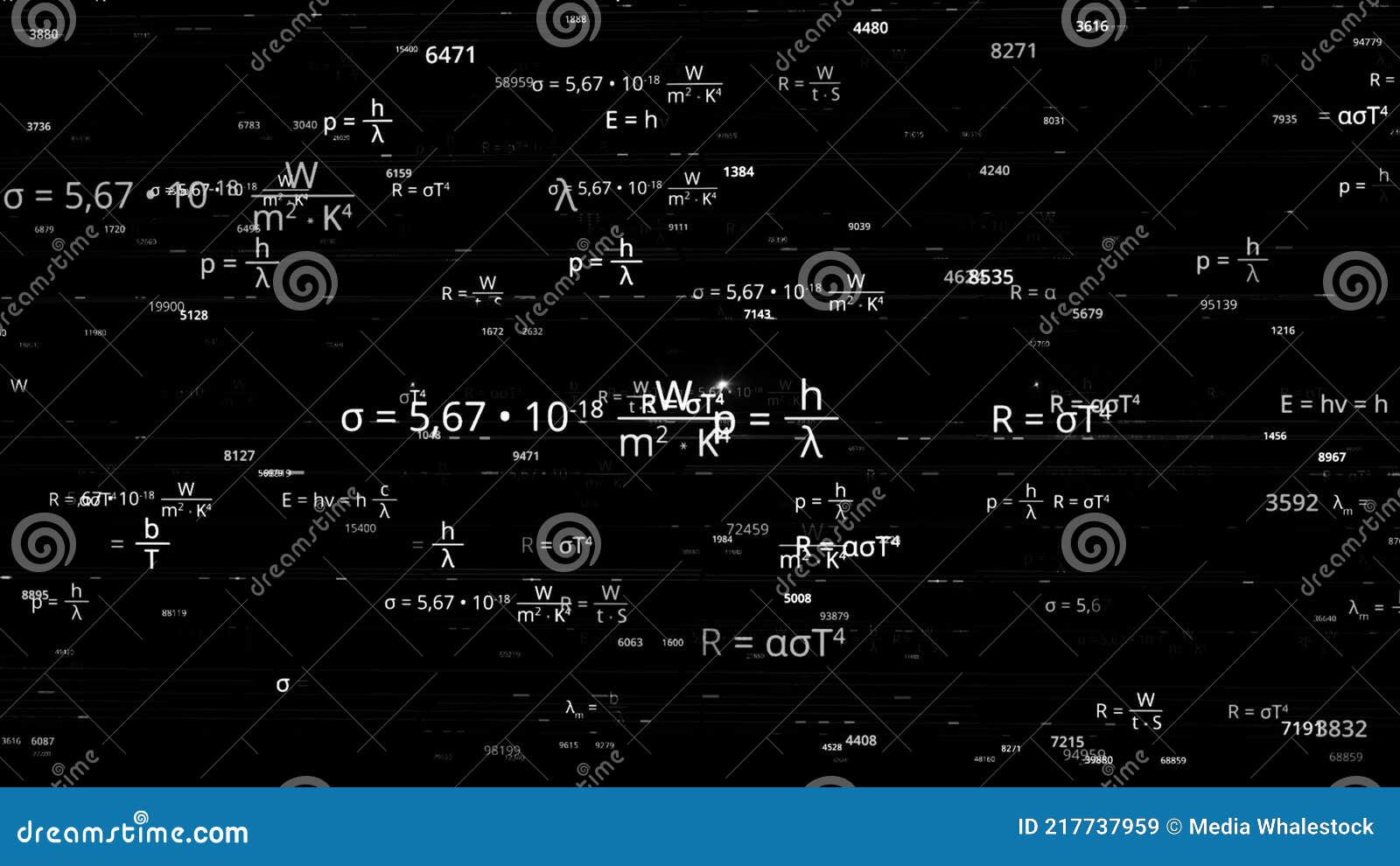 Mathematical Formulas on Black Background. Animation. Mathematical ...