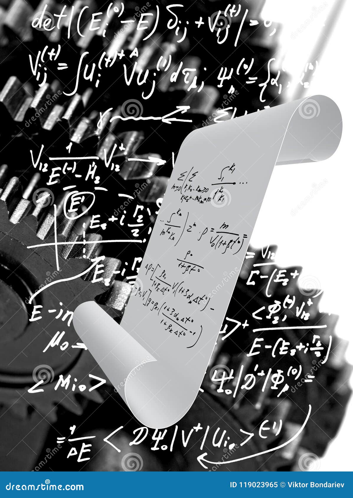 Mathematical Formulas Closeup. Educational Process Stock Illustration ...