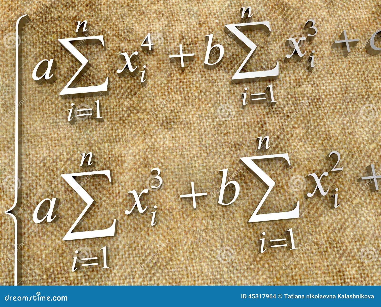 Mathematical formulas. stock photo. Image of equation - 45317964