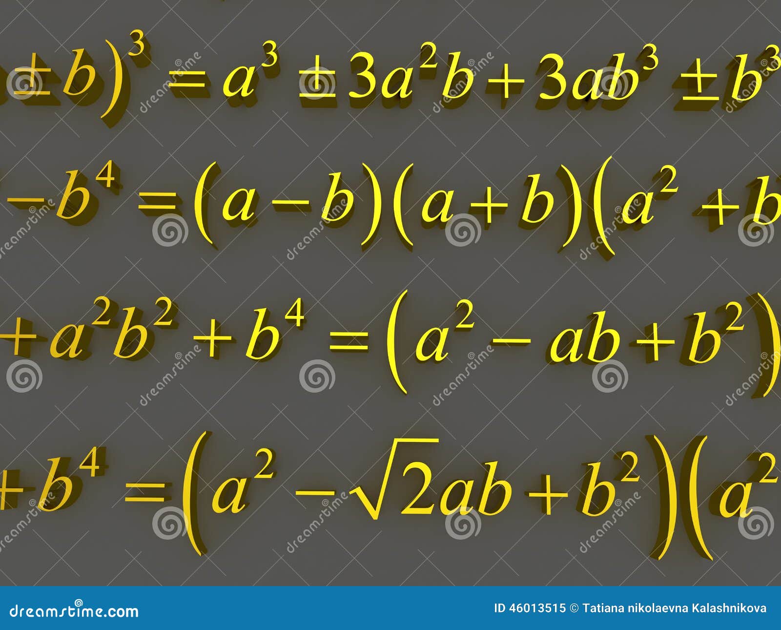 Mathematical Formulas In Matrix. Animation. Rewritable Mathematical ...