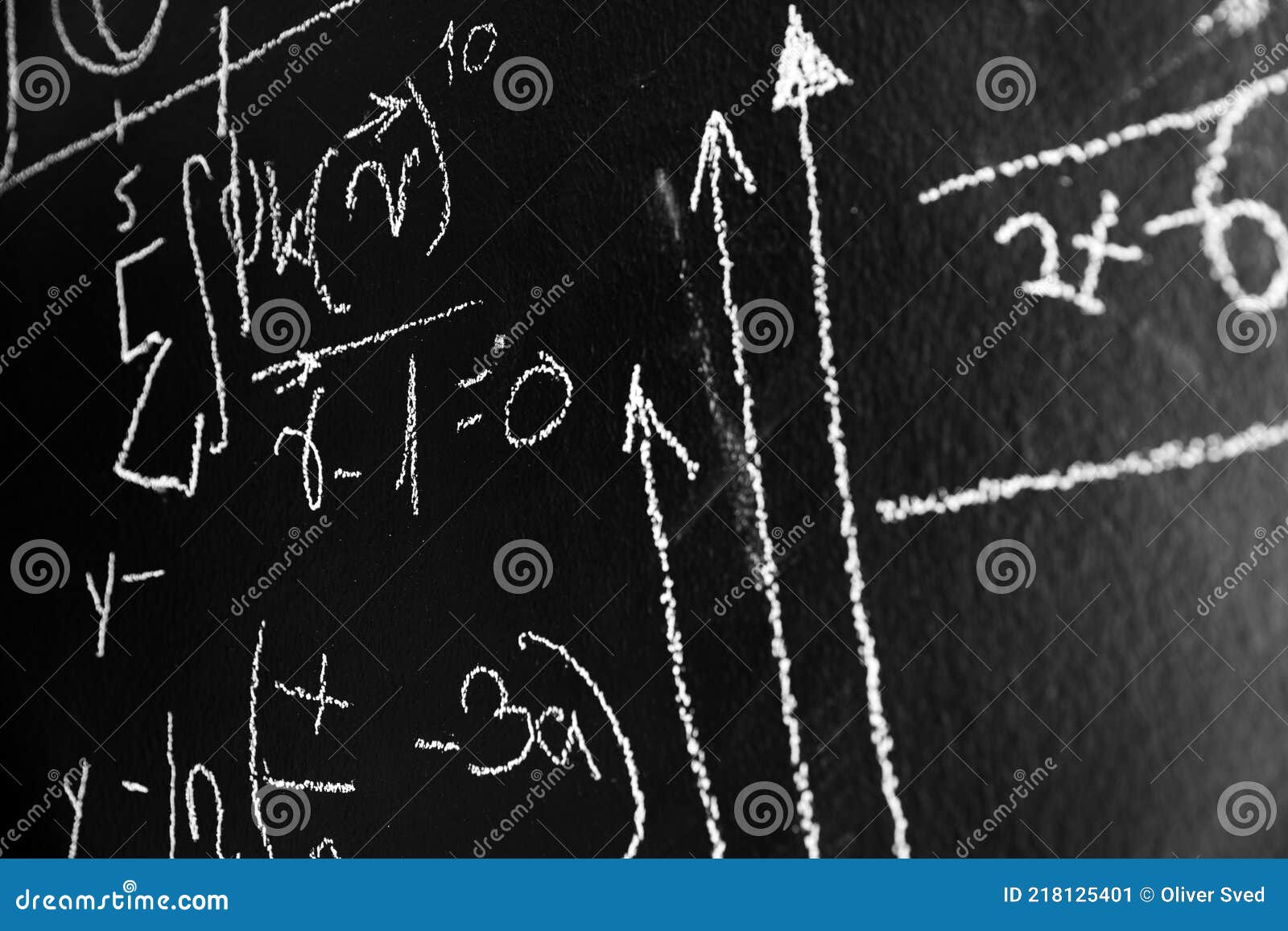 Mathematical Formulas on Dark Black Chalk Board Stock Image - Image of ...