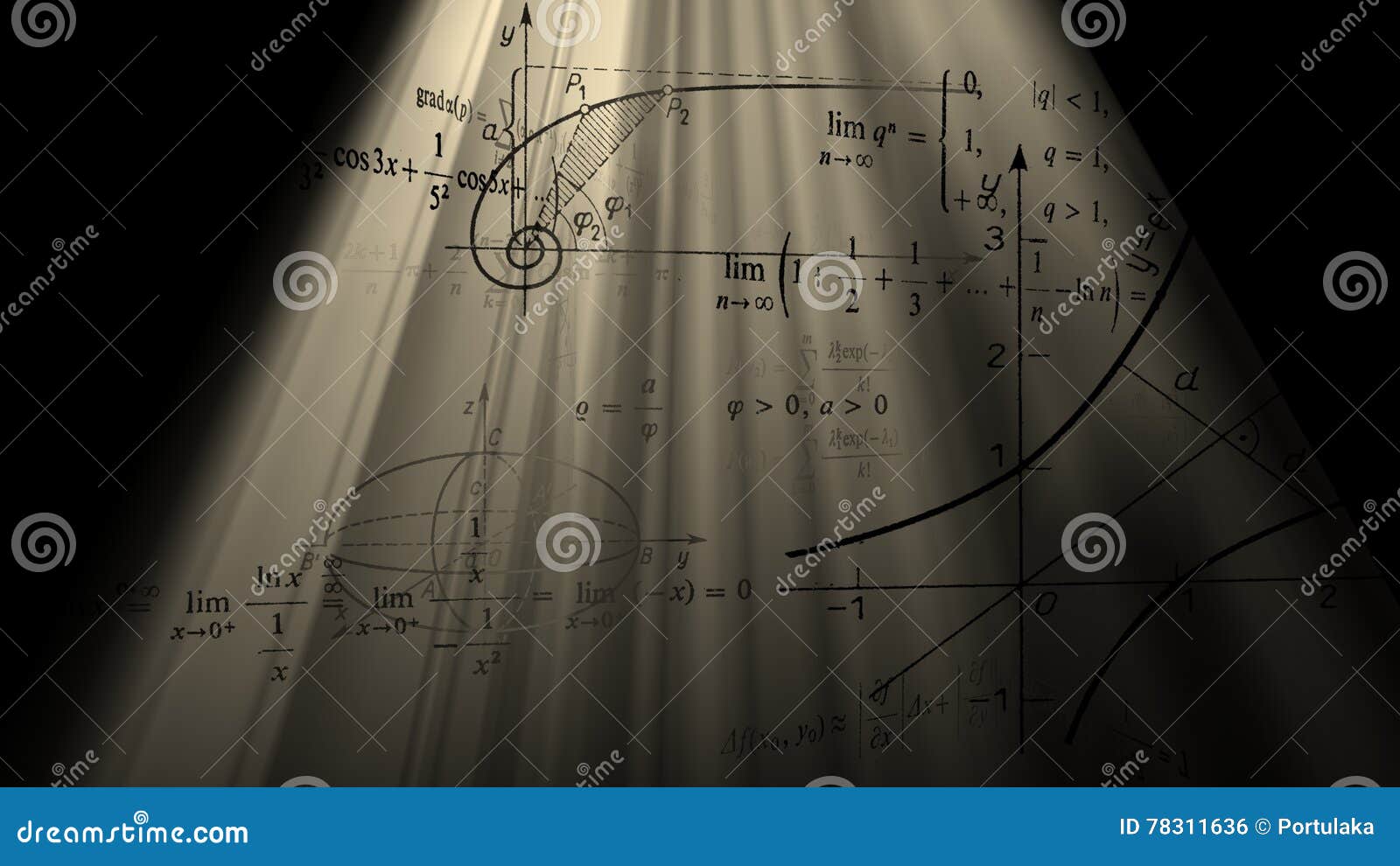 Mathematical Formulas and Graphs. Stock Illustration - Illustration of ...