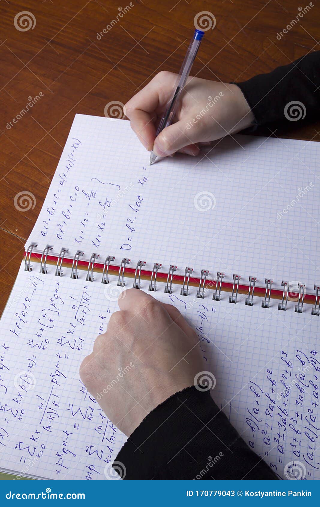 Mathematical Formulas in a Notebook Stock Image - Image of study ...
