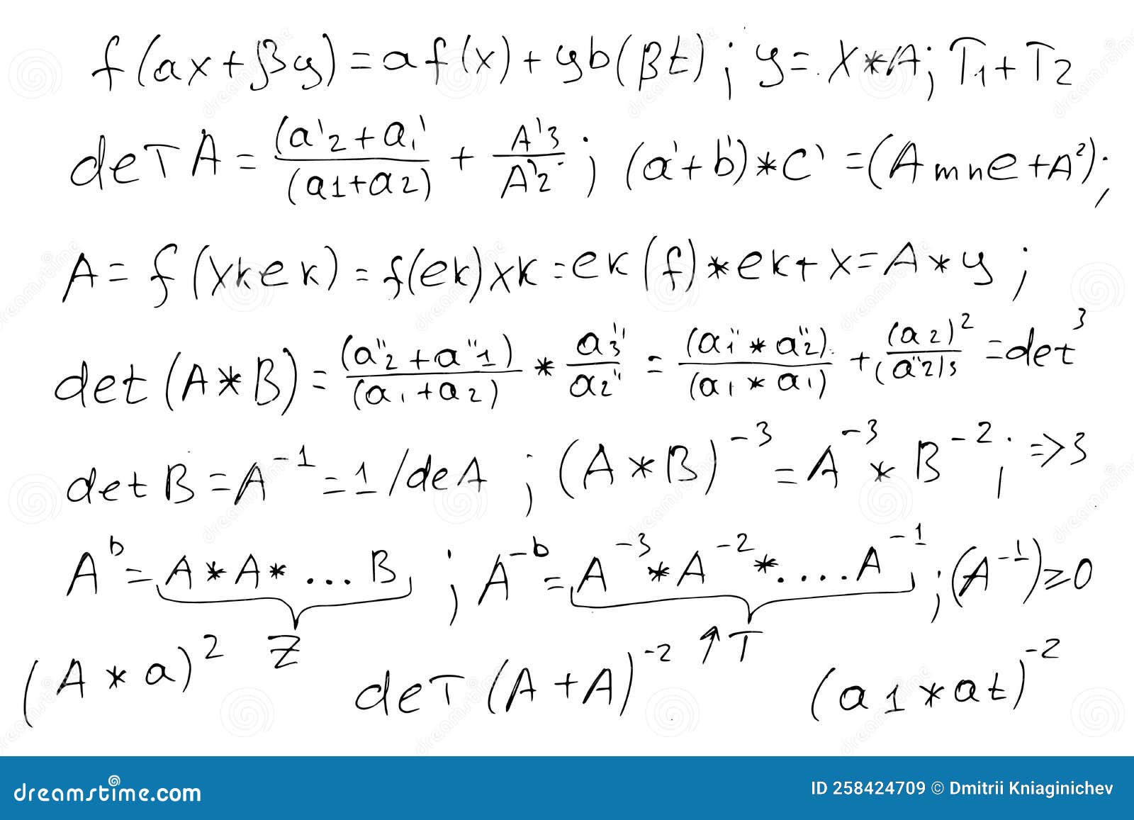 Mathematical Formulas. Scientific, Educational Algebraic Equations ...
