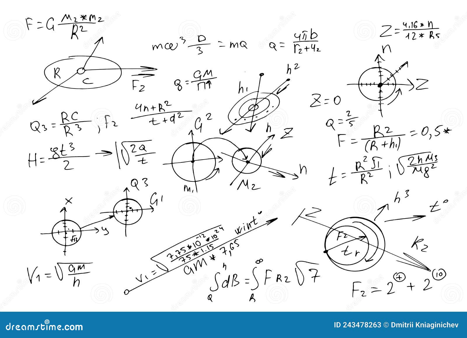 Mathematical Formulas, Scientific Schemes. Vector Stock Vector ...